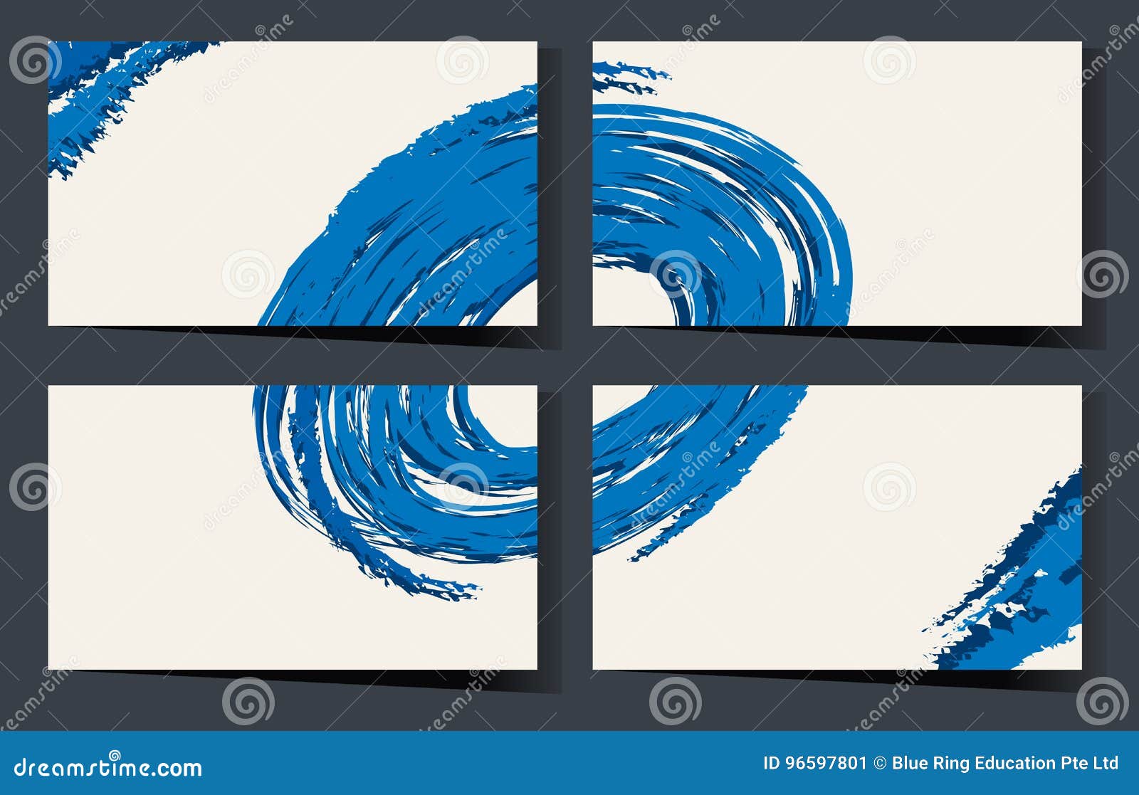 Businesscard Template with Blue Doodles Stock Vector - Illustration of ...