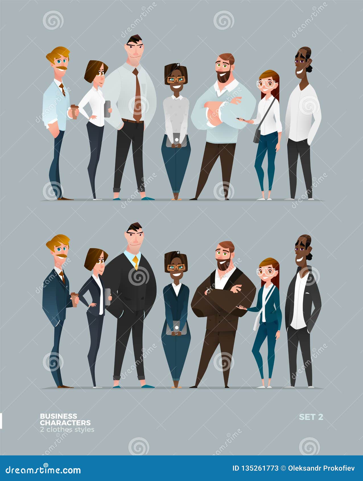 Business Characters Collection Stock Vector - Illustration of isolated ...