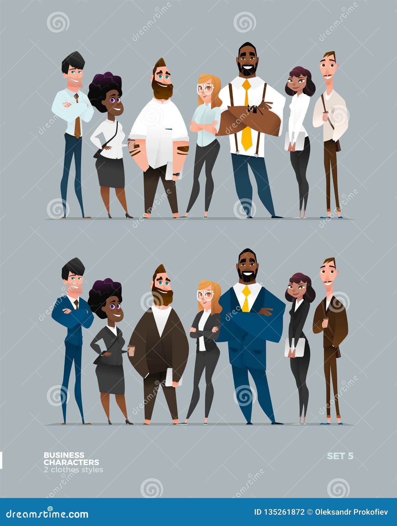 Business Characters Collection Stock Vector - Illustration of isolated ...