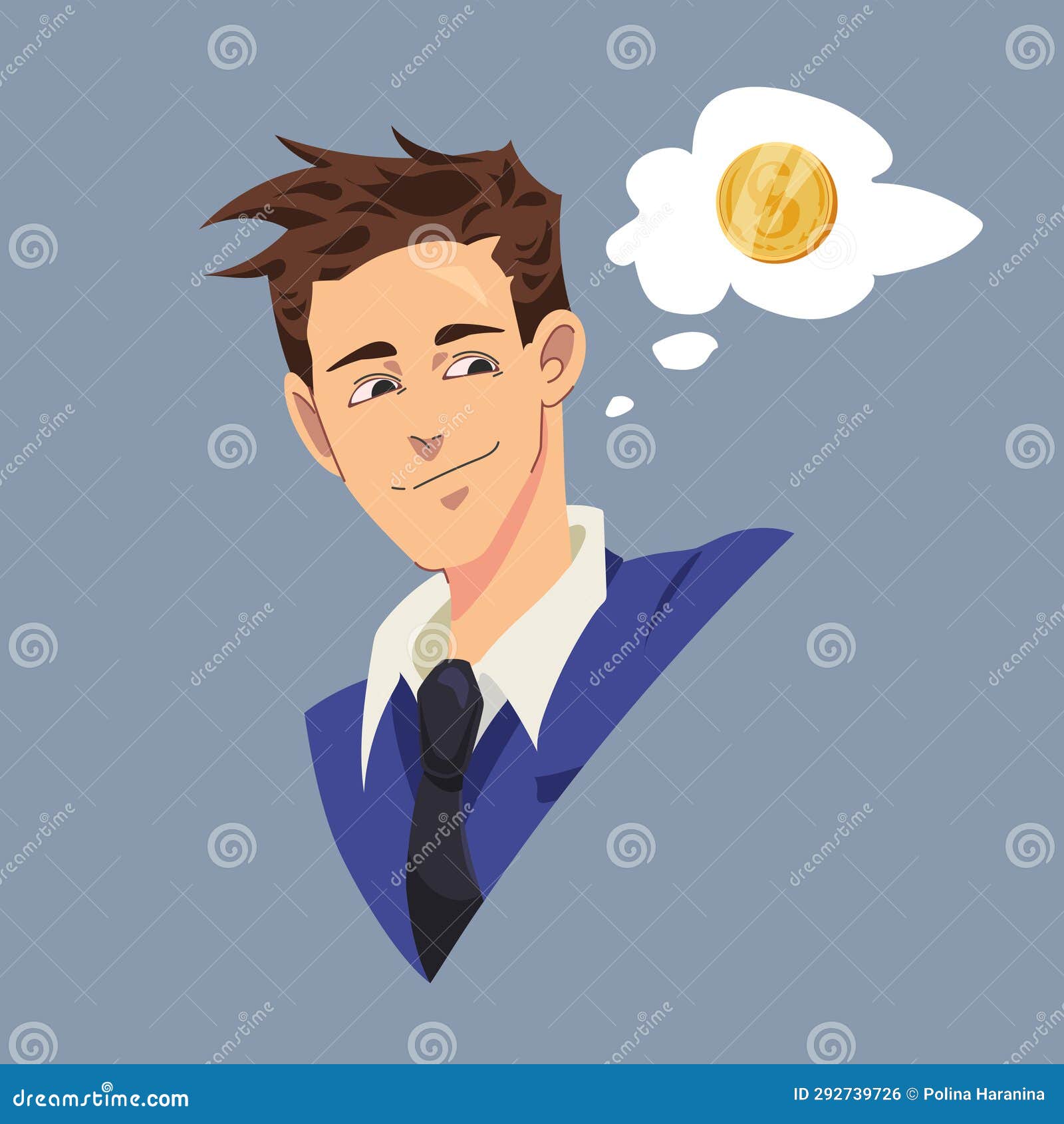 Businessman Thinking about Coins Illustration Stock Vector ...