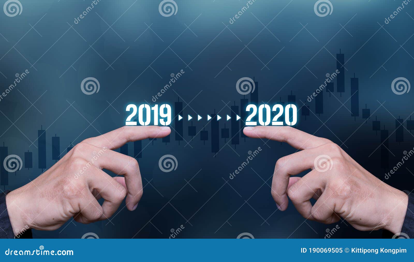 Businessmale Hands with 2019 To 2020 Texts , it Means Transition ...