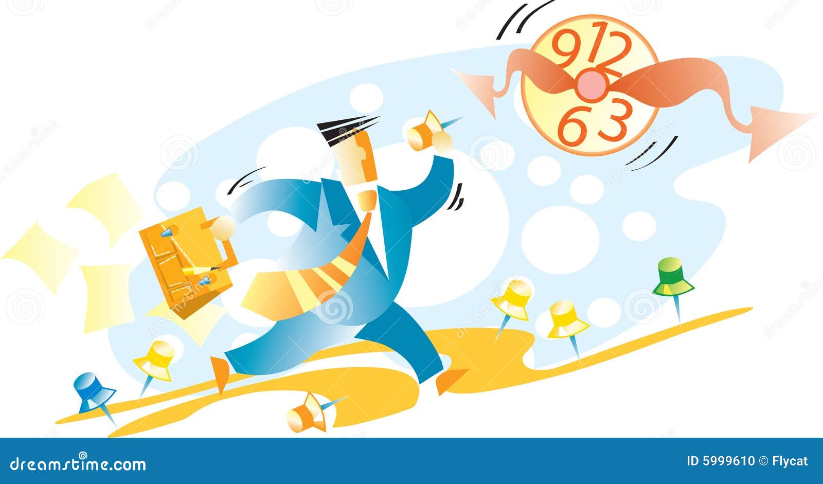 Businessman Rushing in Time for Deadline Stock Vector - Illustration of ...