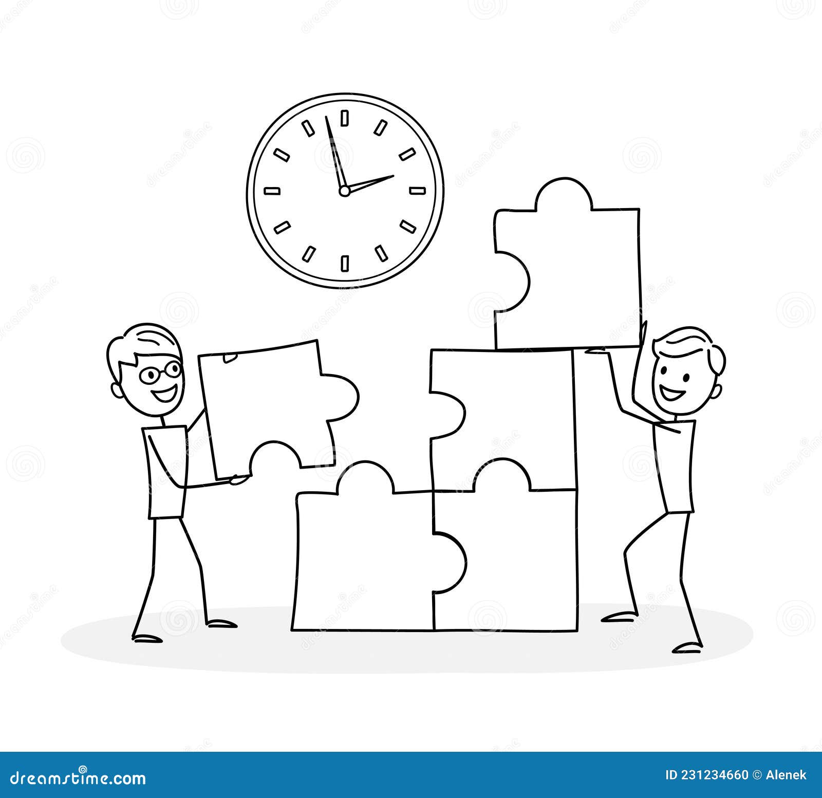 People are Putting Together a Puzzle. People Working, Solve Problems ...