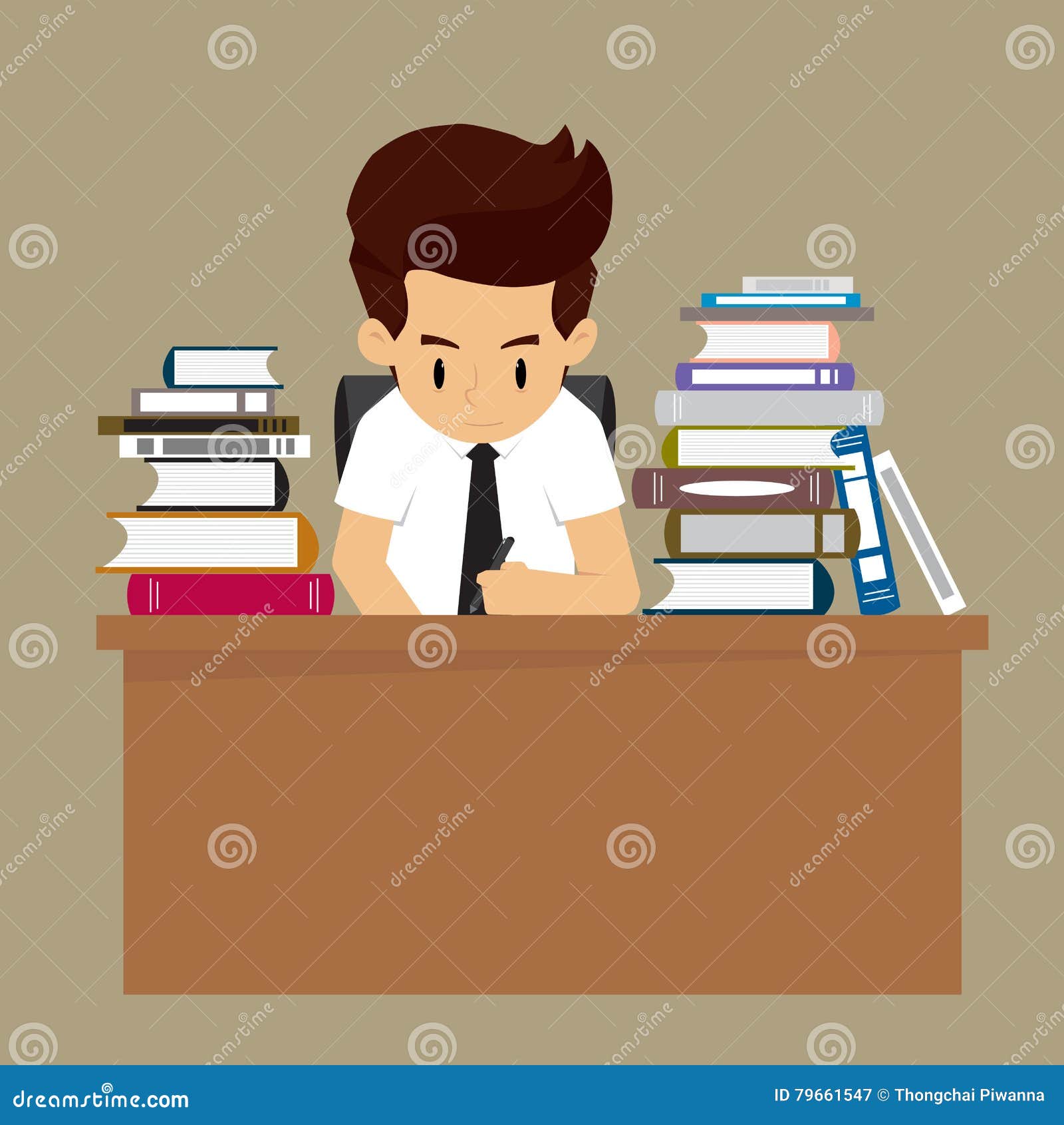 Businessman Accidentally Find Information from Books Stock Vector ...