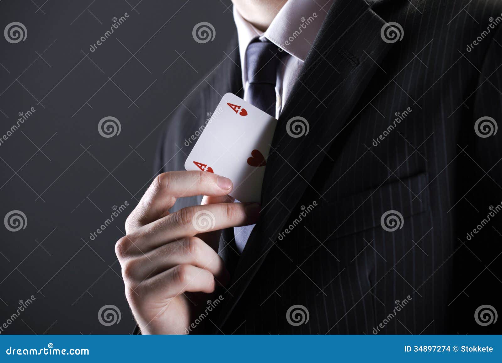 Businessman with ace card stock photo. Image of risk - 34897274