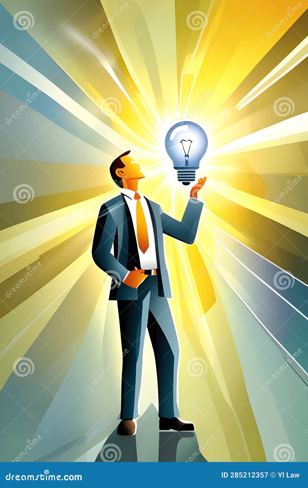 A Businessman Achieving a Breakthrough Moment Stock Illustration ...