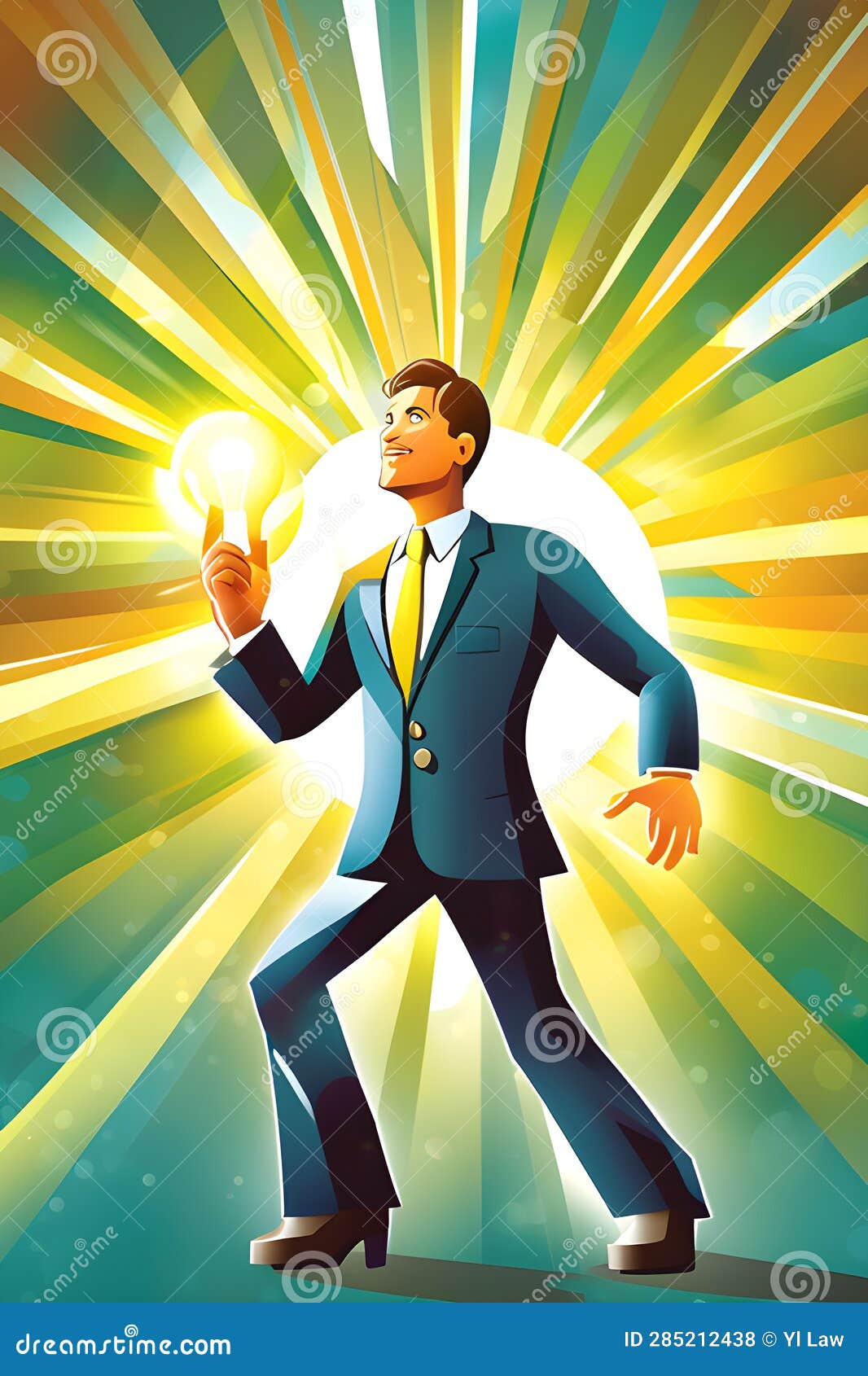 A Businessman Achieving a Breakthrough Moment Stock Illustration ...