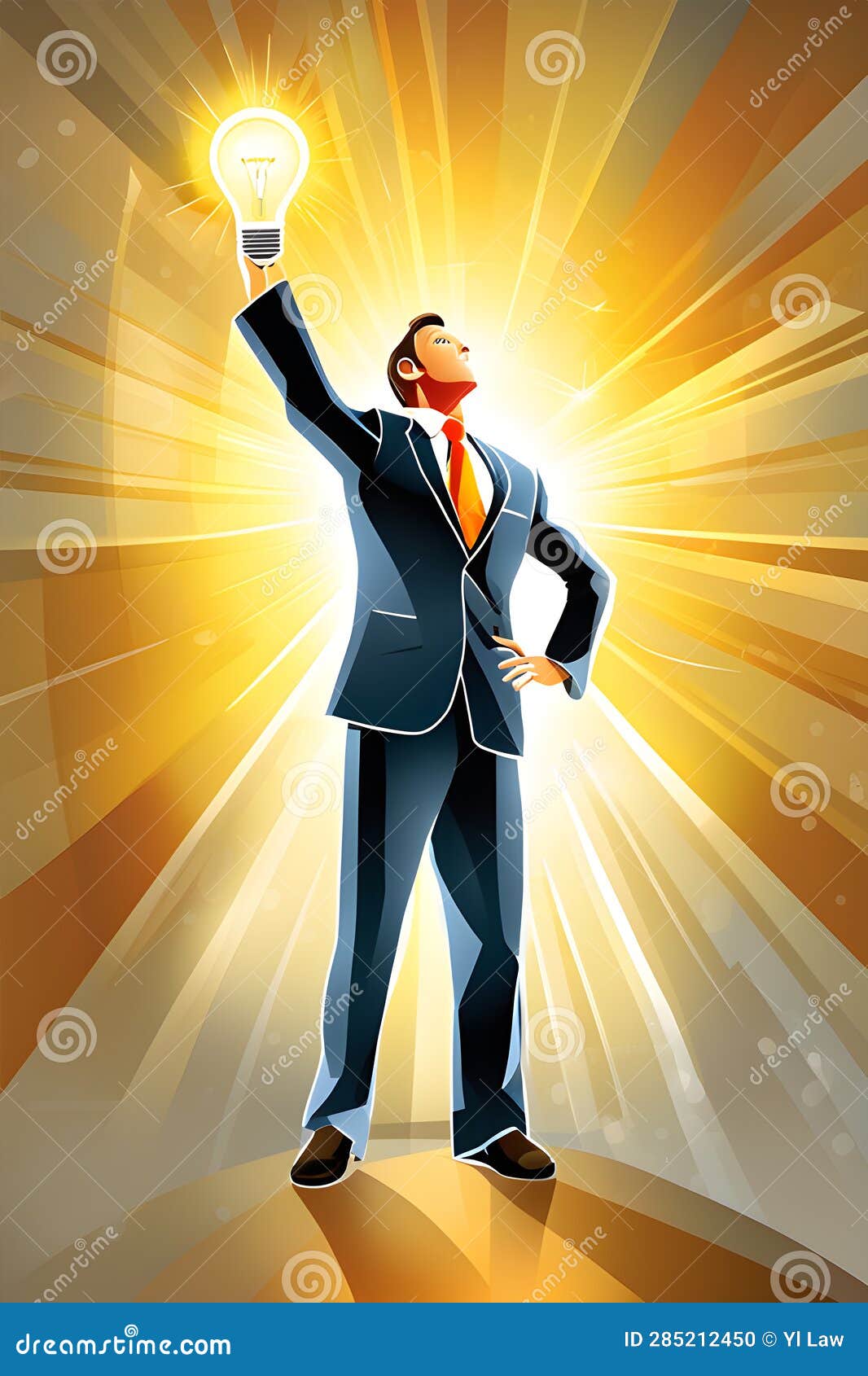 A Businessman Achieving a Breakthrough Moment Stock Illustration ...