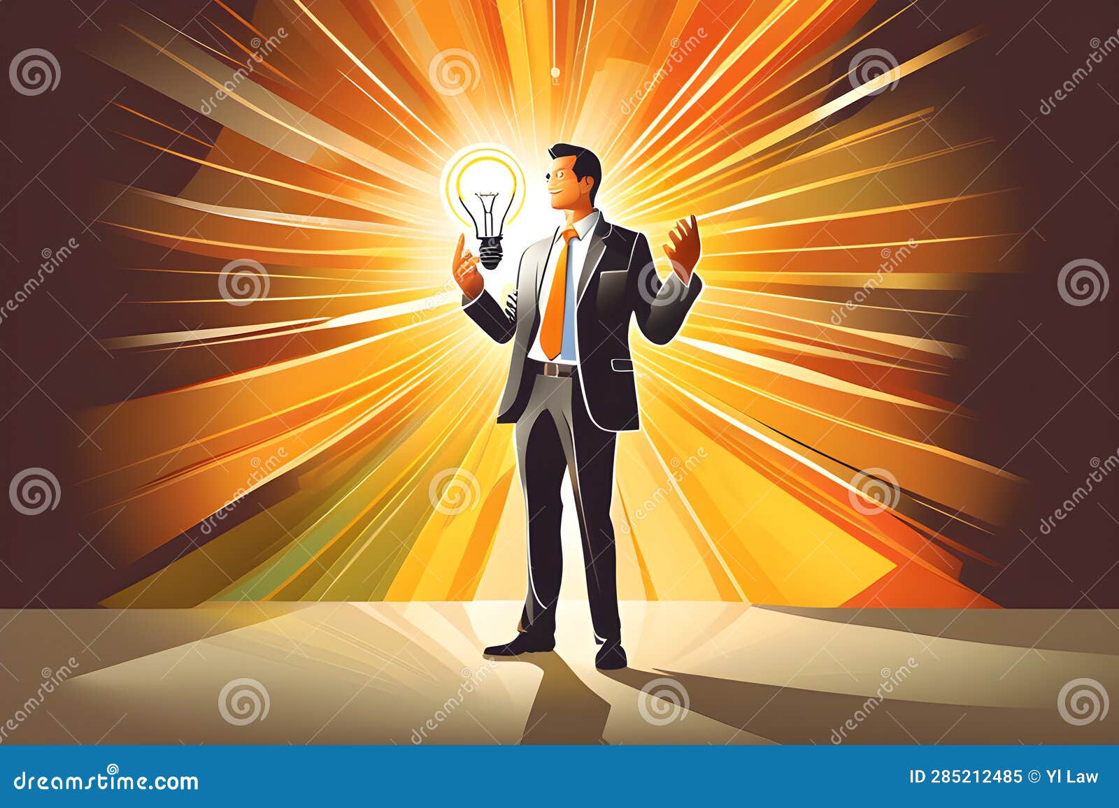 A Businessman Achieving a Breakthrough Moment Stock Illustration ...