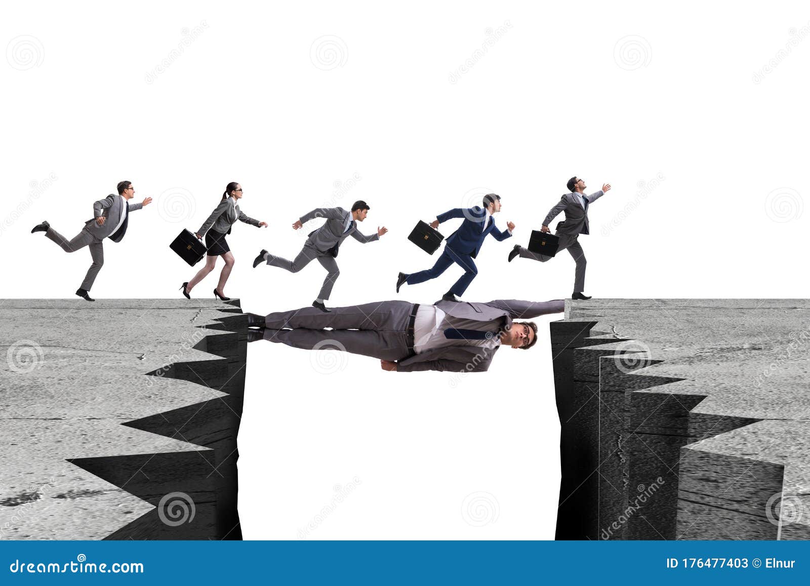 Businessman Acting As a Bridge in Support Concept Stock Image - Image ...