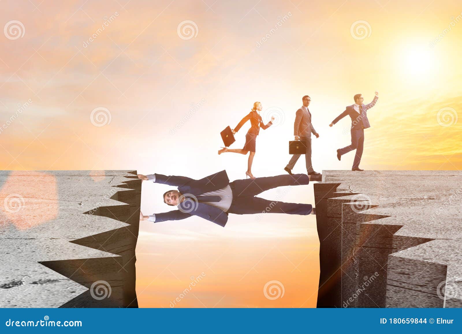 Businessman Acting As a Bridge in Support Concept Stock Photo - Image ...