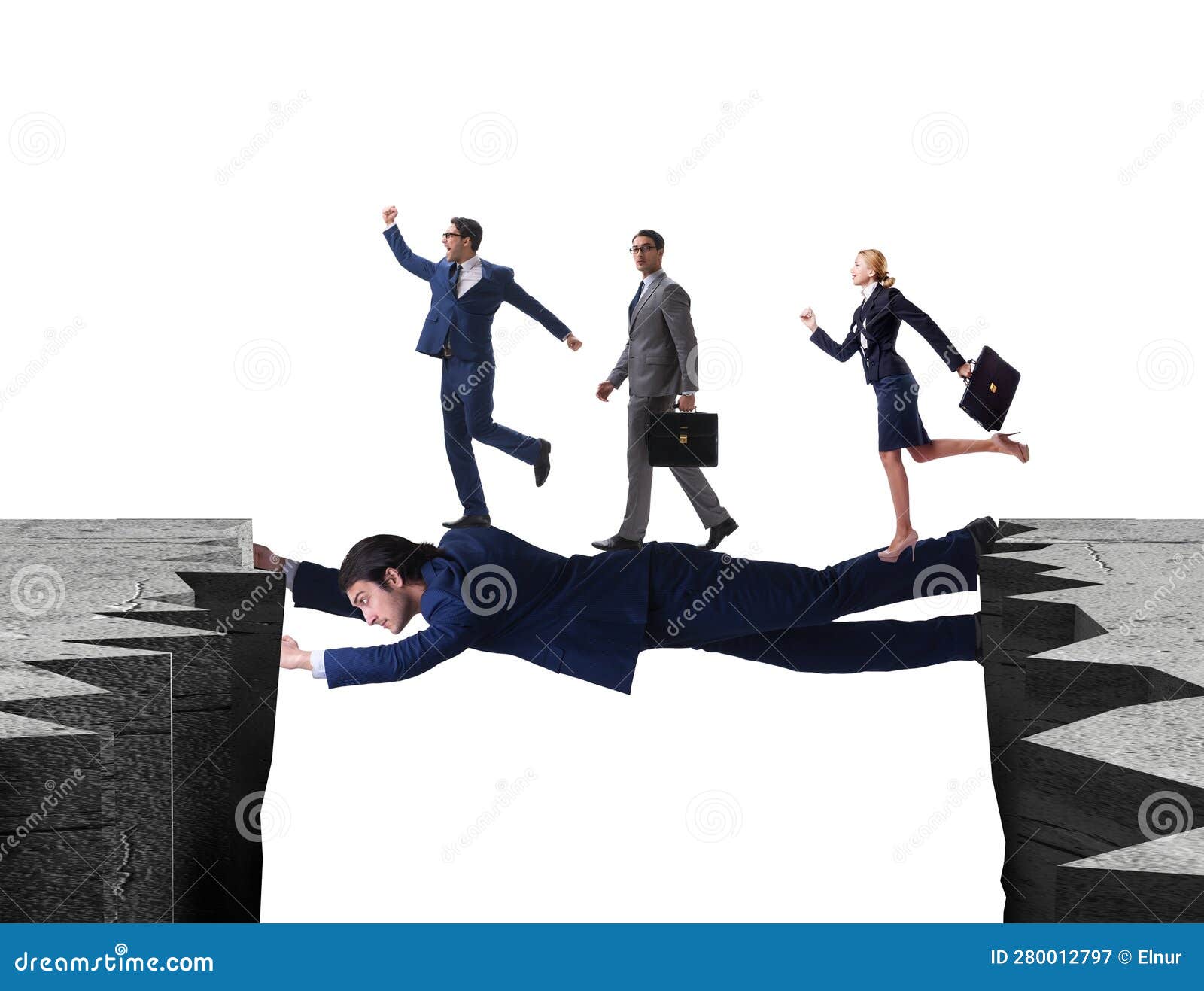 Businessman Acting As a Bridge in Support Concept Stock Image - Image ...