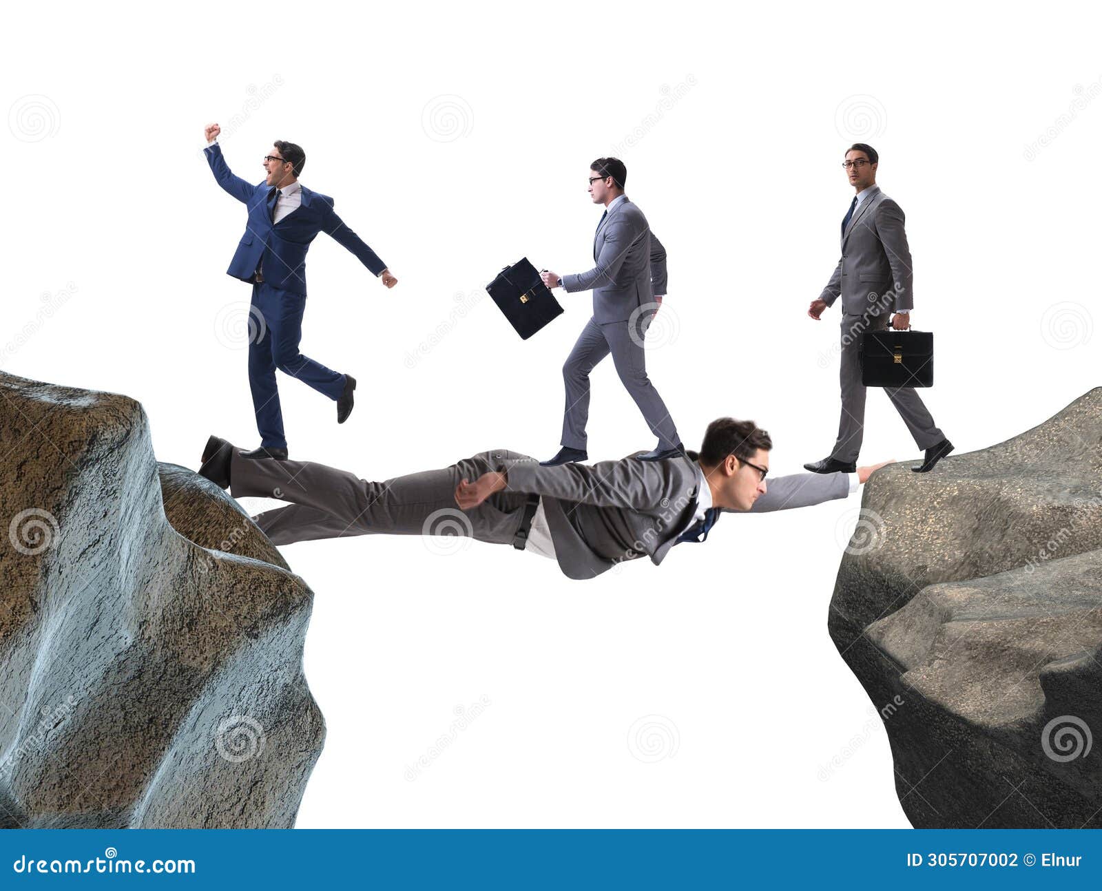 Businessman Acting As a Bridge in Support Concept Stock Photo - Image ...