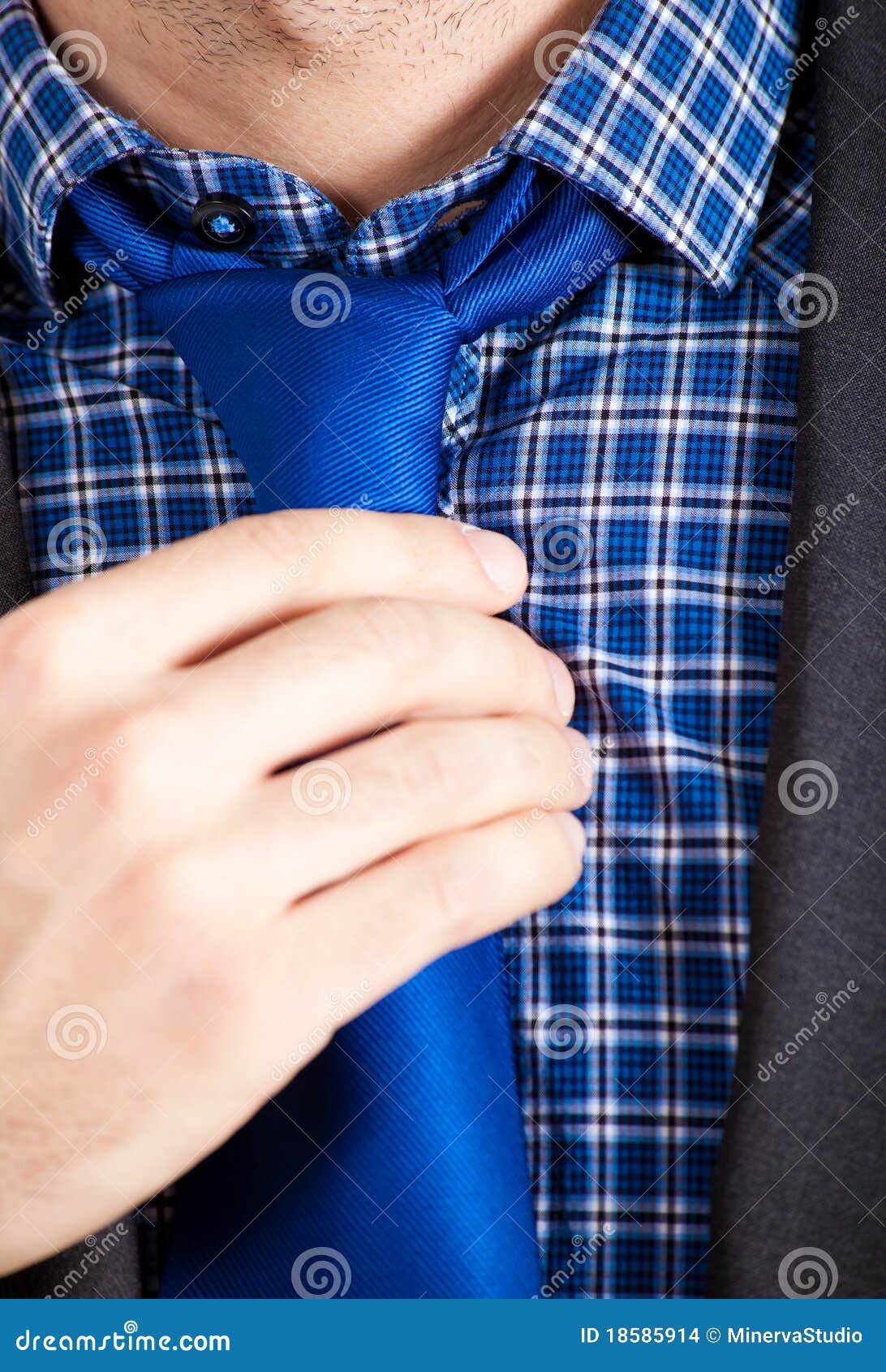 Businessman Adjusting Collar Stock Photo - Image of collar, banker ...