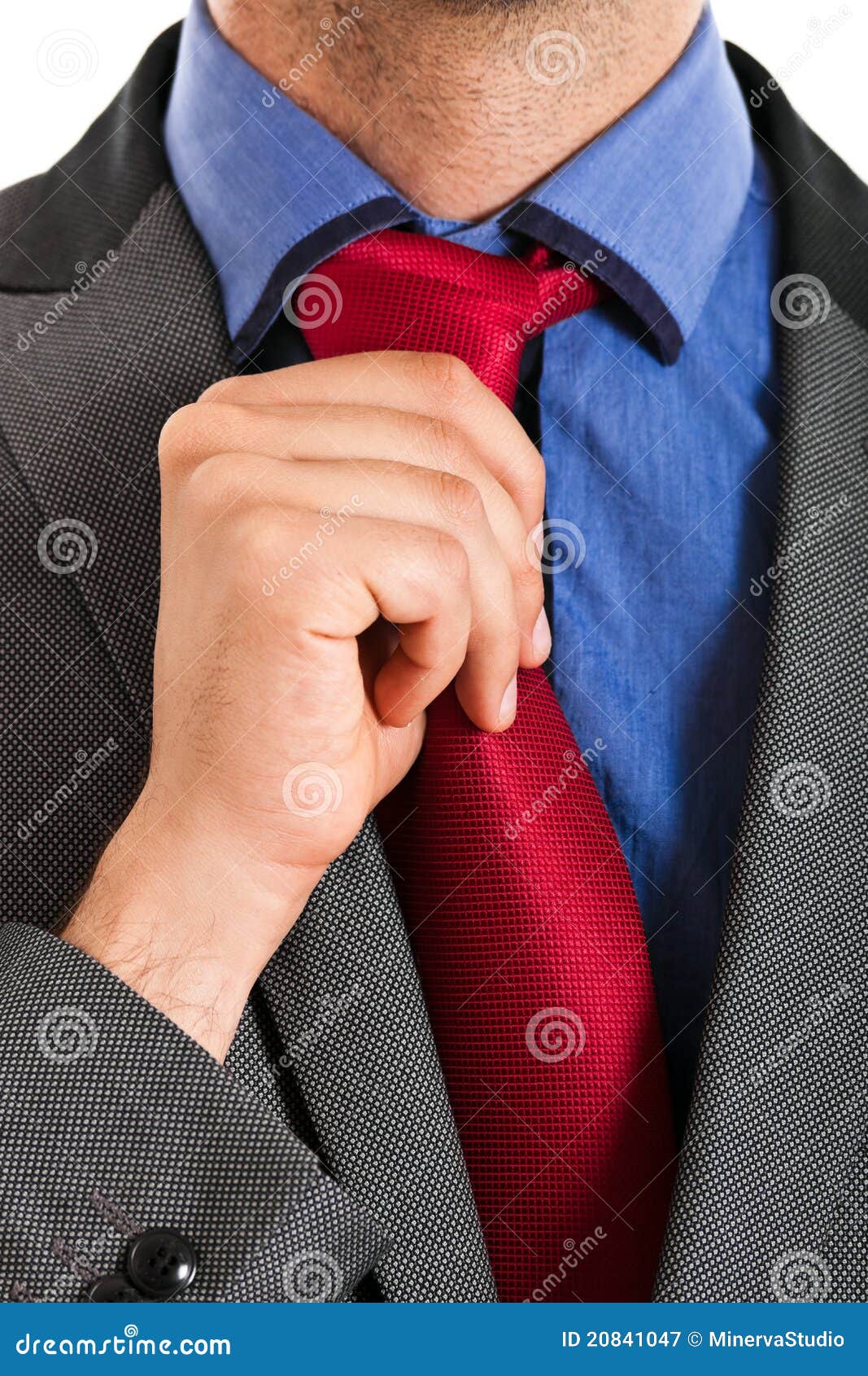Businessman Adjusting Collar Stock Image - Image of white, banker: 20841047