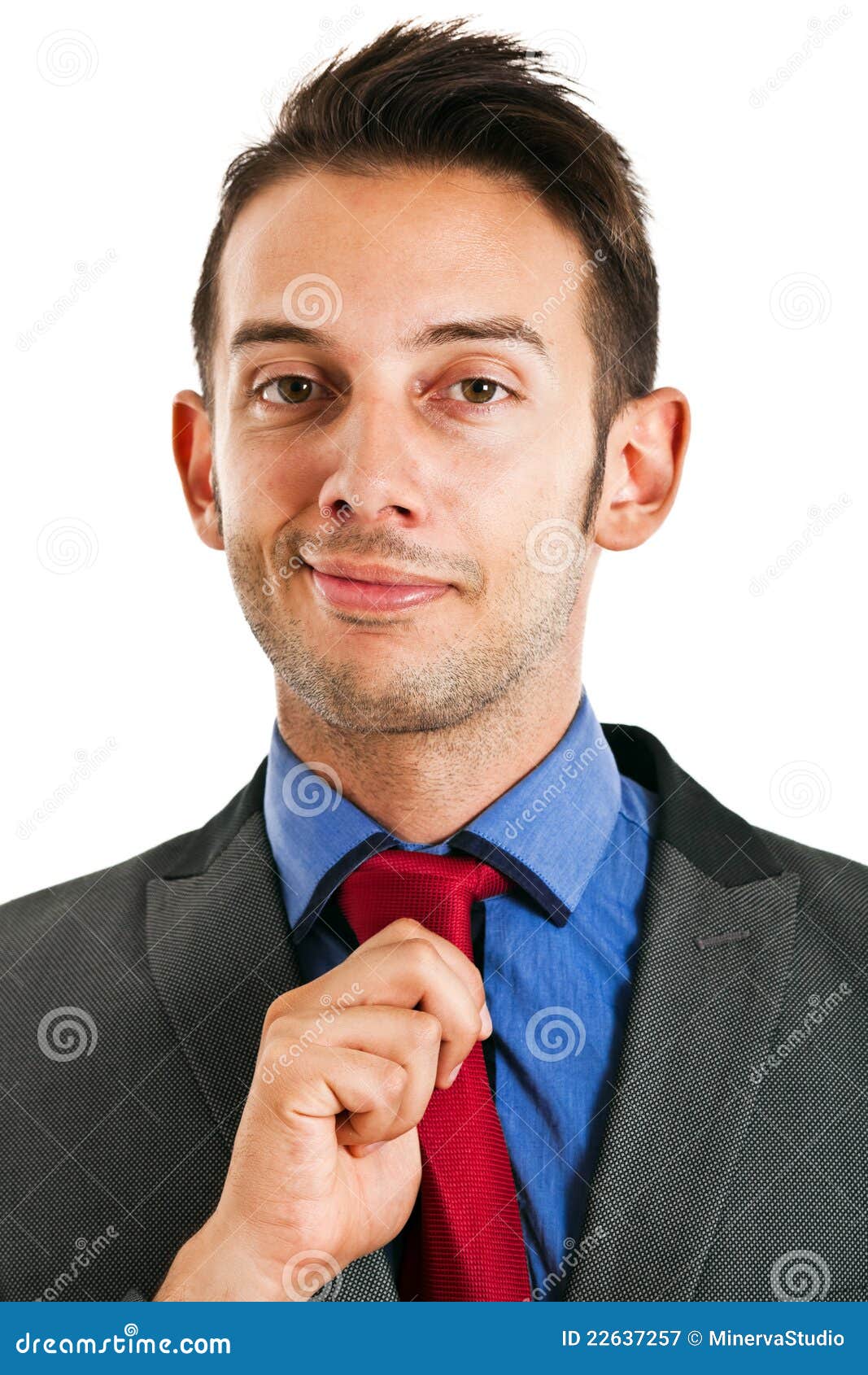 Businessman Adjusting Collar Stock Image - Image of success, trendy ...