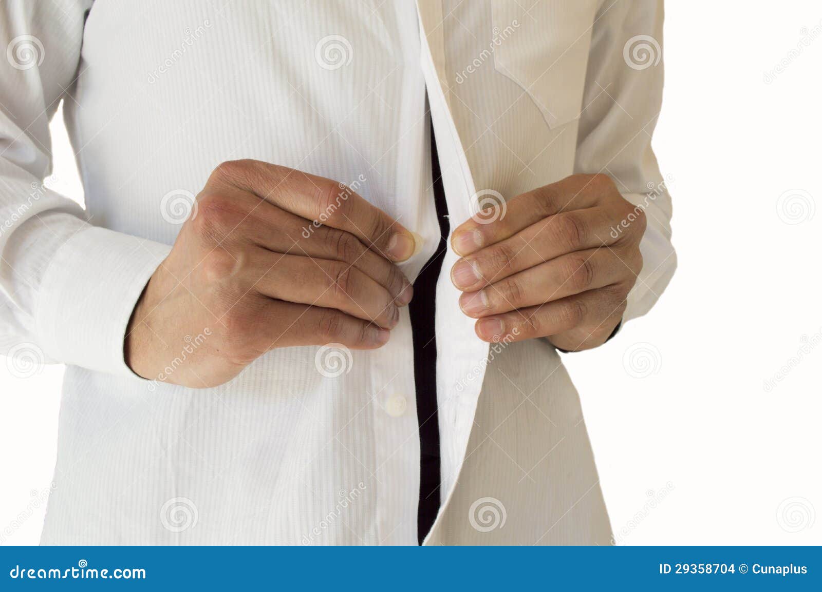 Businessman Adjusting Her Shirt Buttons Stock Photo - Image of elegant ...