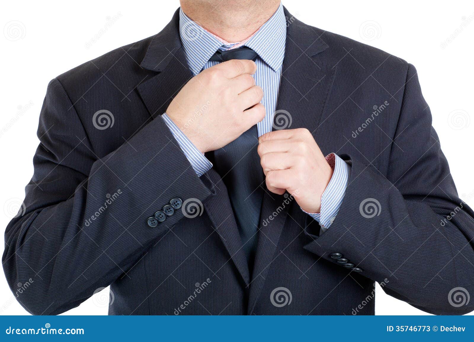 Businessman Adjusting His Tie Stock Image - Image of person, formal ...