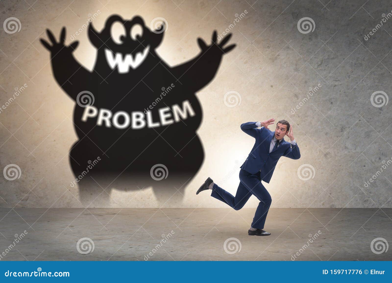 Businessman Afraid of Big Problem Stock Photo - Image of businessman ...