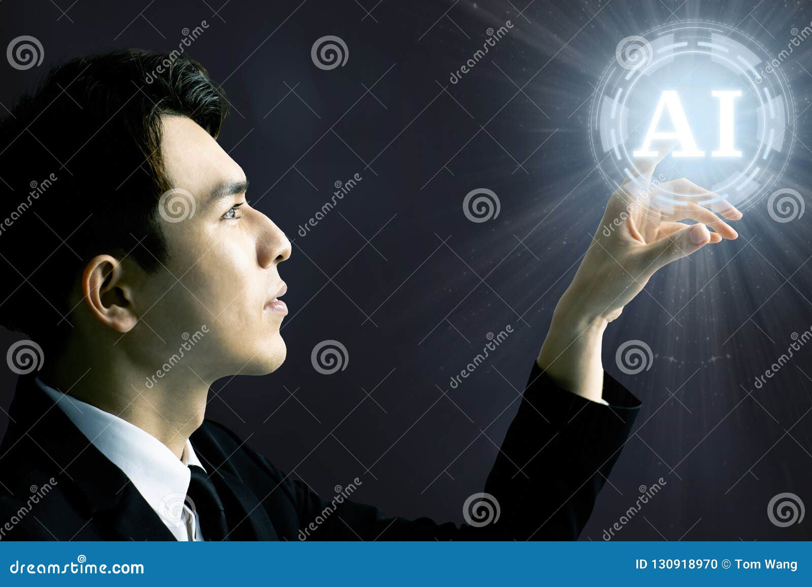 Businessman and AI Artificial Intelligence Concept Stock Photo - Image ... Businessman and AI Artificial Intelligence Concept Stock Photo - Image ...