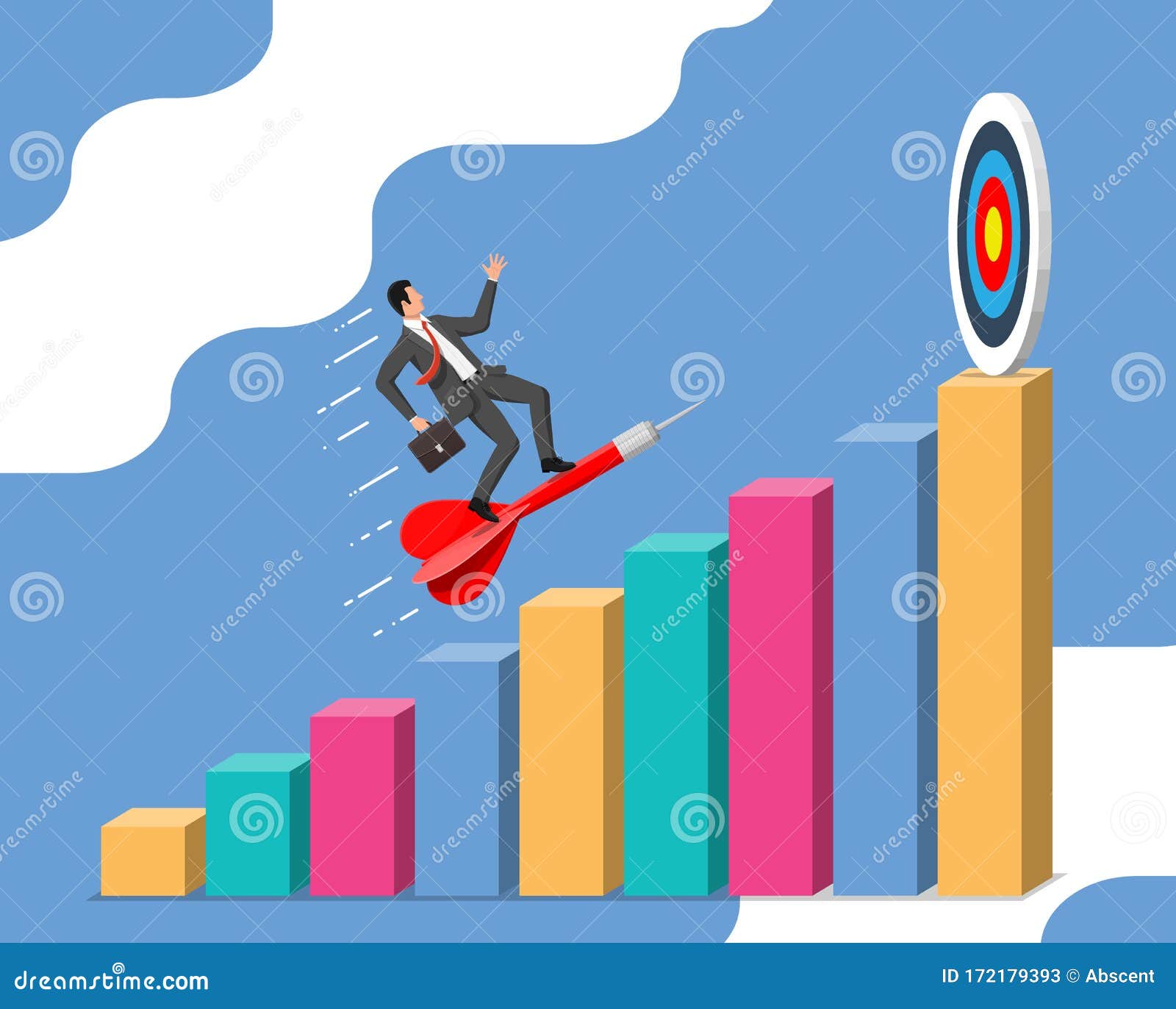 Businessman Aim Arrow To Target Stock Vector Illustration Of Arrow
