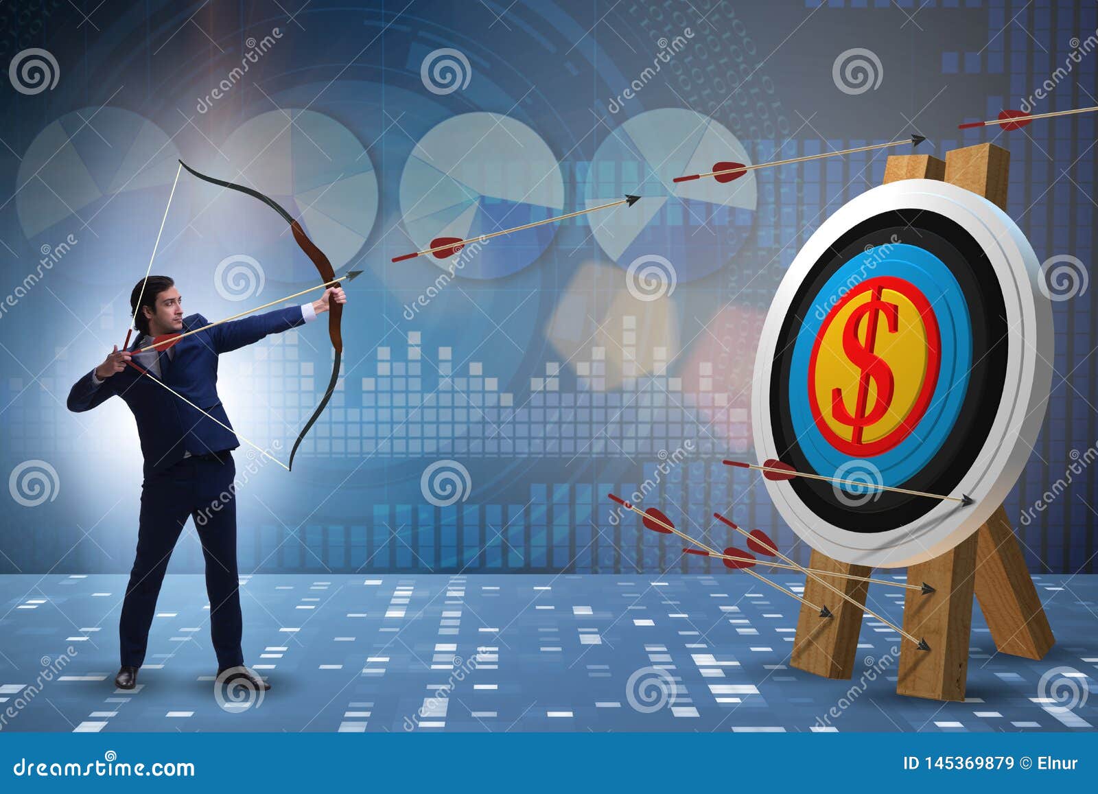 The Businessman Aiming Arrow with Bow Stock Image - Image of archer ... The Businessman Aiming Arrow with Bow Stock Image - Image of archer ...
