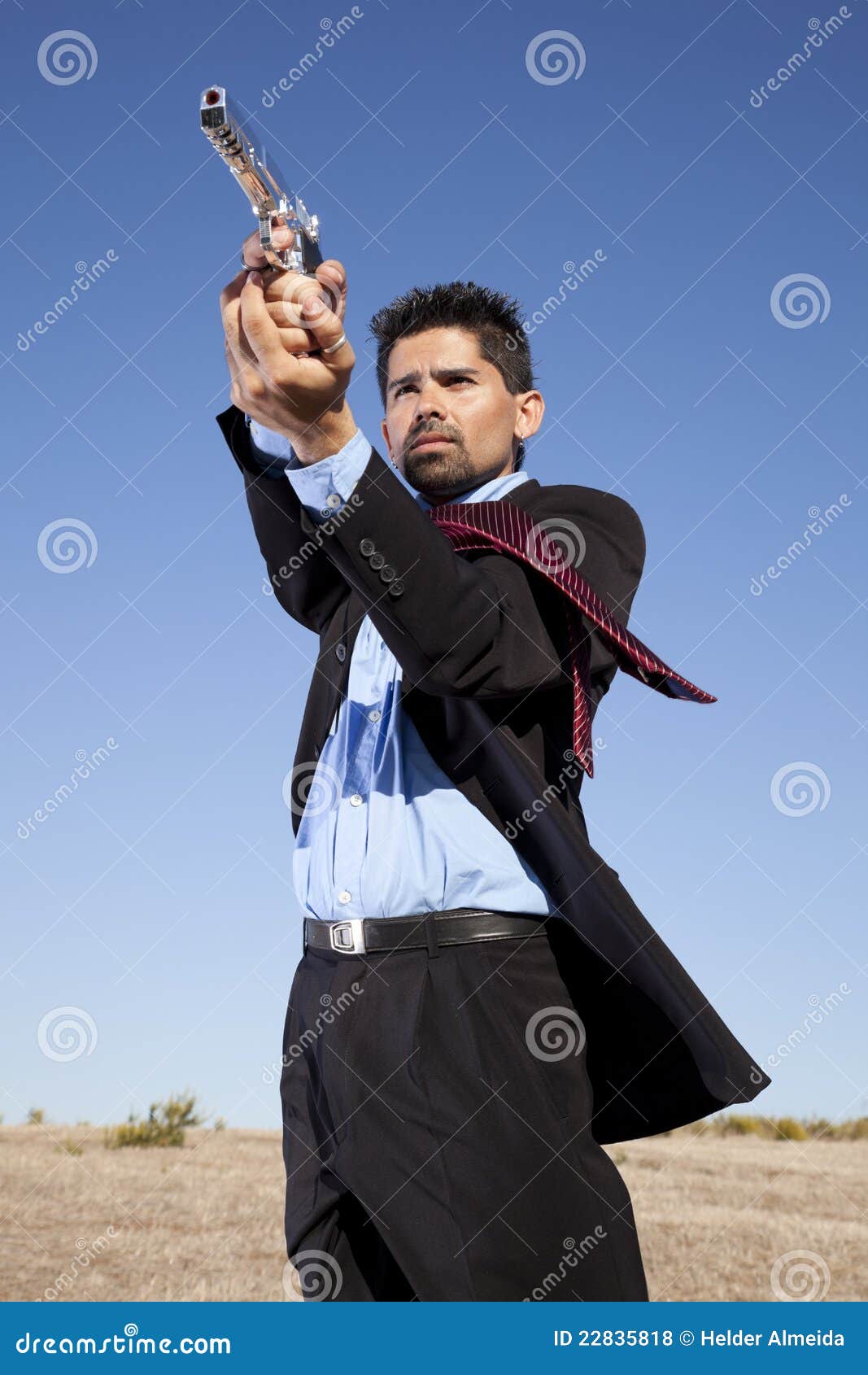 Businessman Aiming a Handgun Stock Photo - Image of assassin, firearm ...