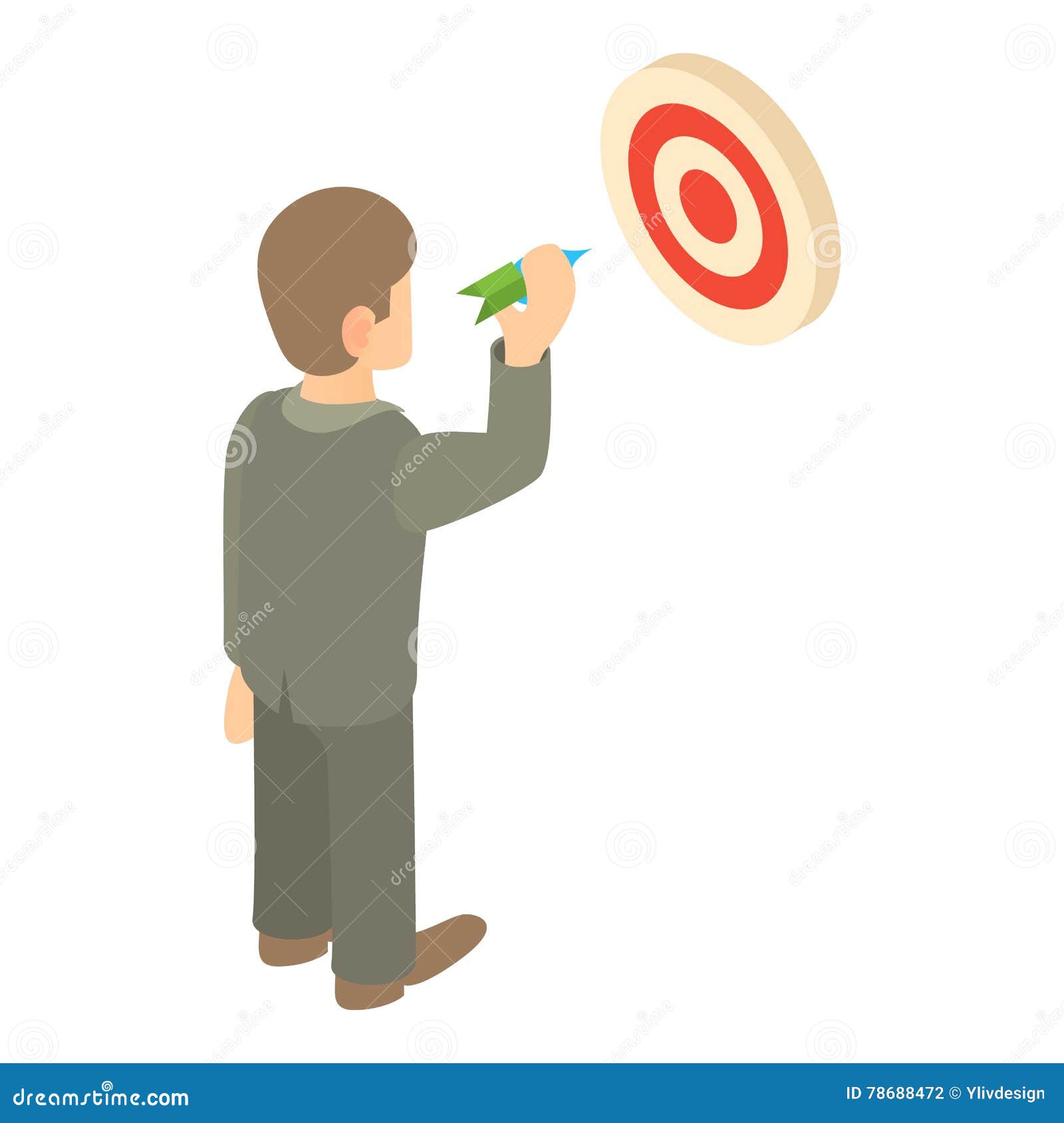 Businessman Aiming at Target Icon Stock Vector - Illustration of bulls ...