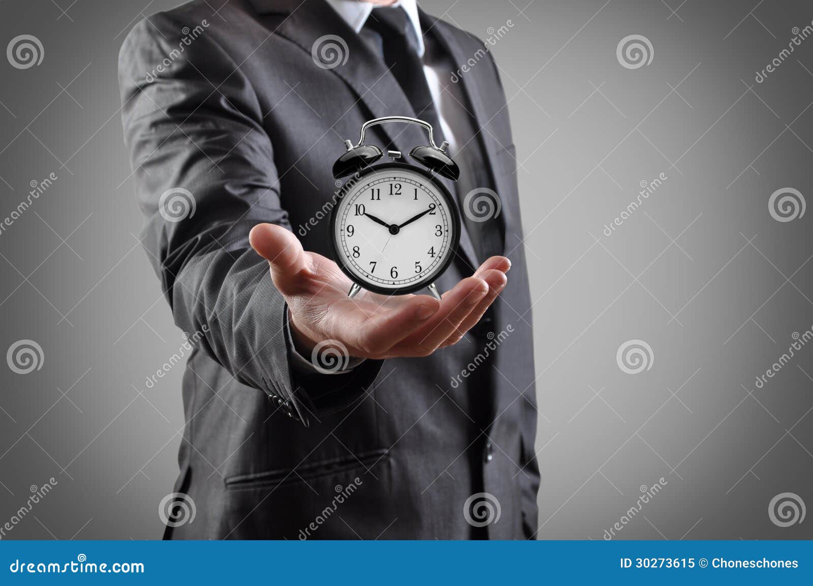 Alarm clock in a hand. stock image. Image of hour, dreaming - 30273615