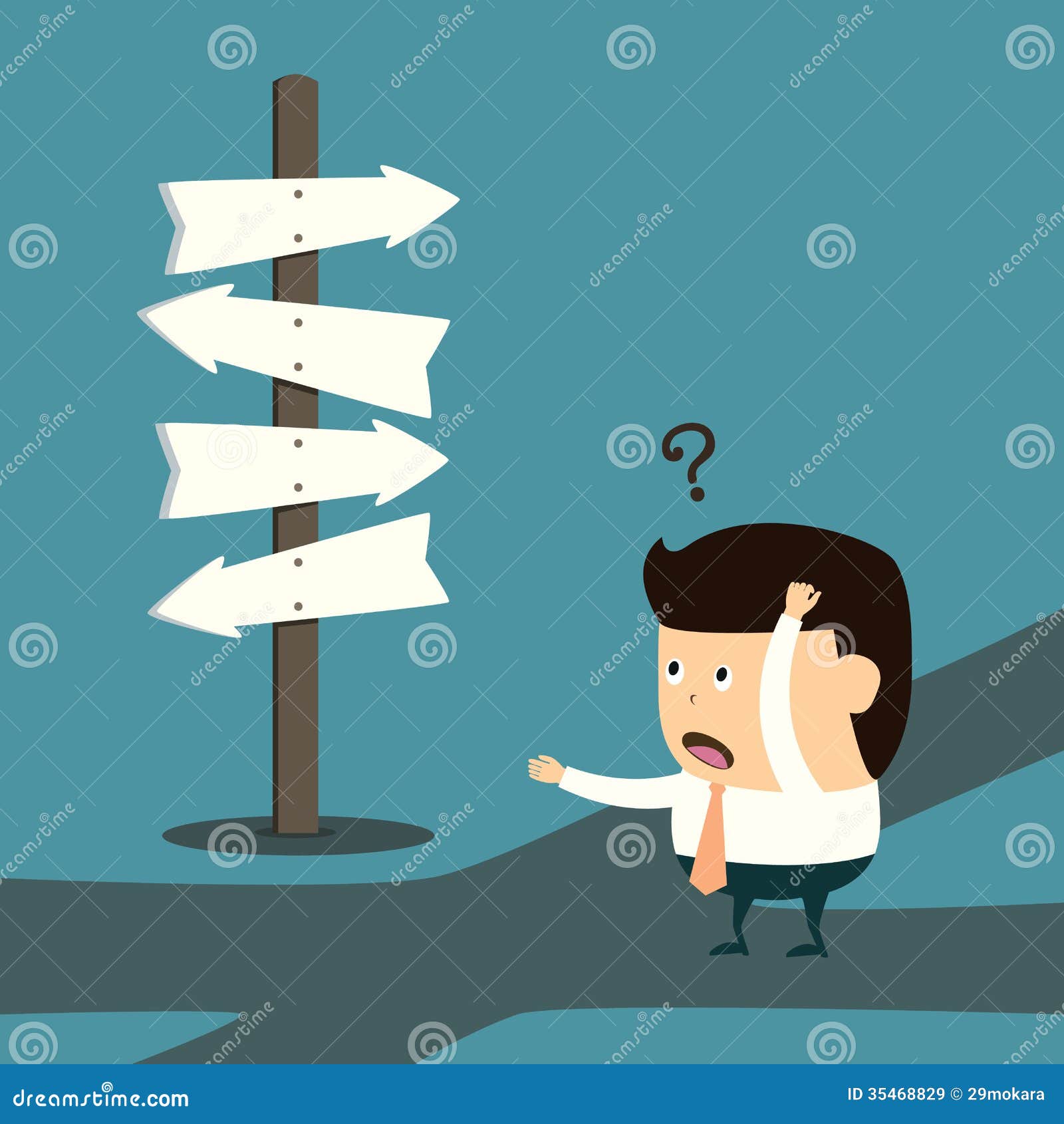 Cartoon Businessman with the Alternative Way Choic Stock Vector ...