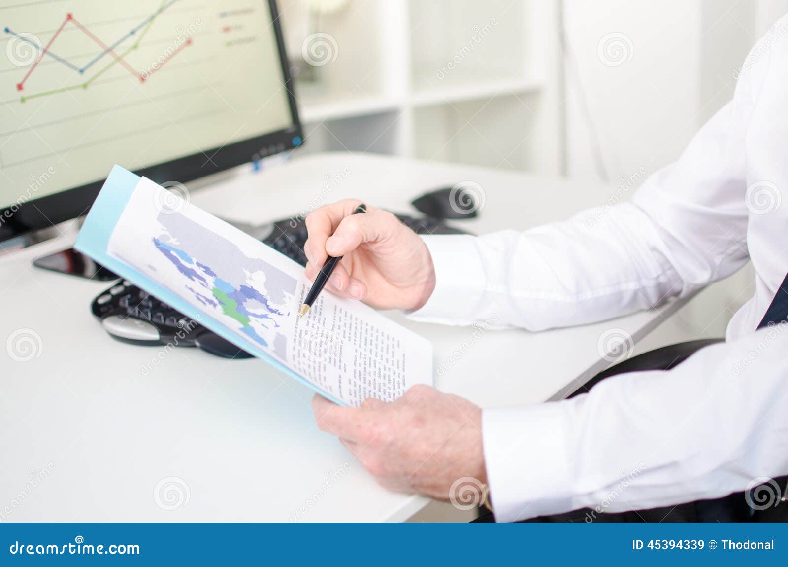 Businessman Analysing Documents Stock Image - Image of workplace ...