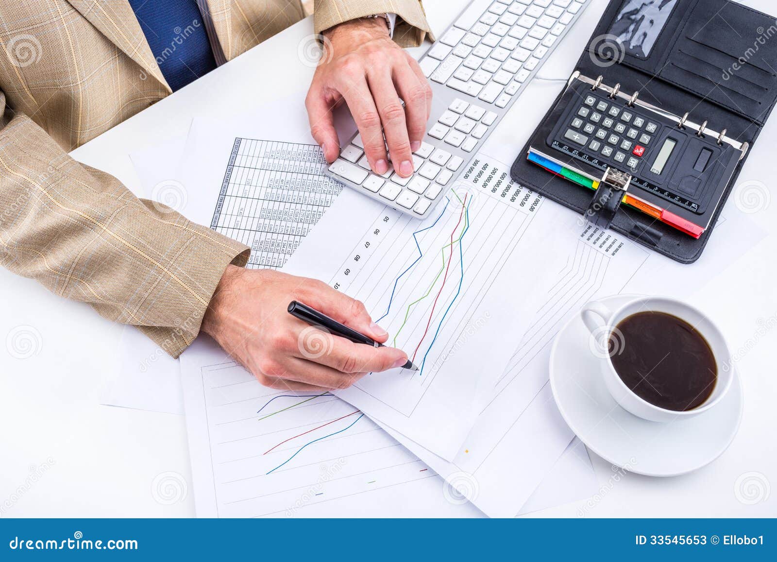 Businessman Analyzing Charts. Stock Image - Image of analyzing, chart ...