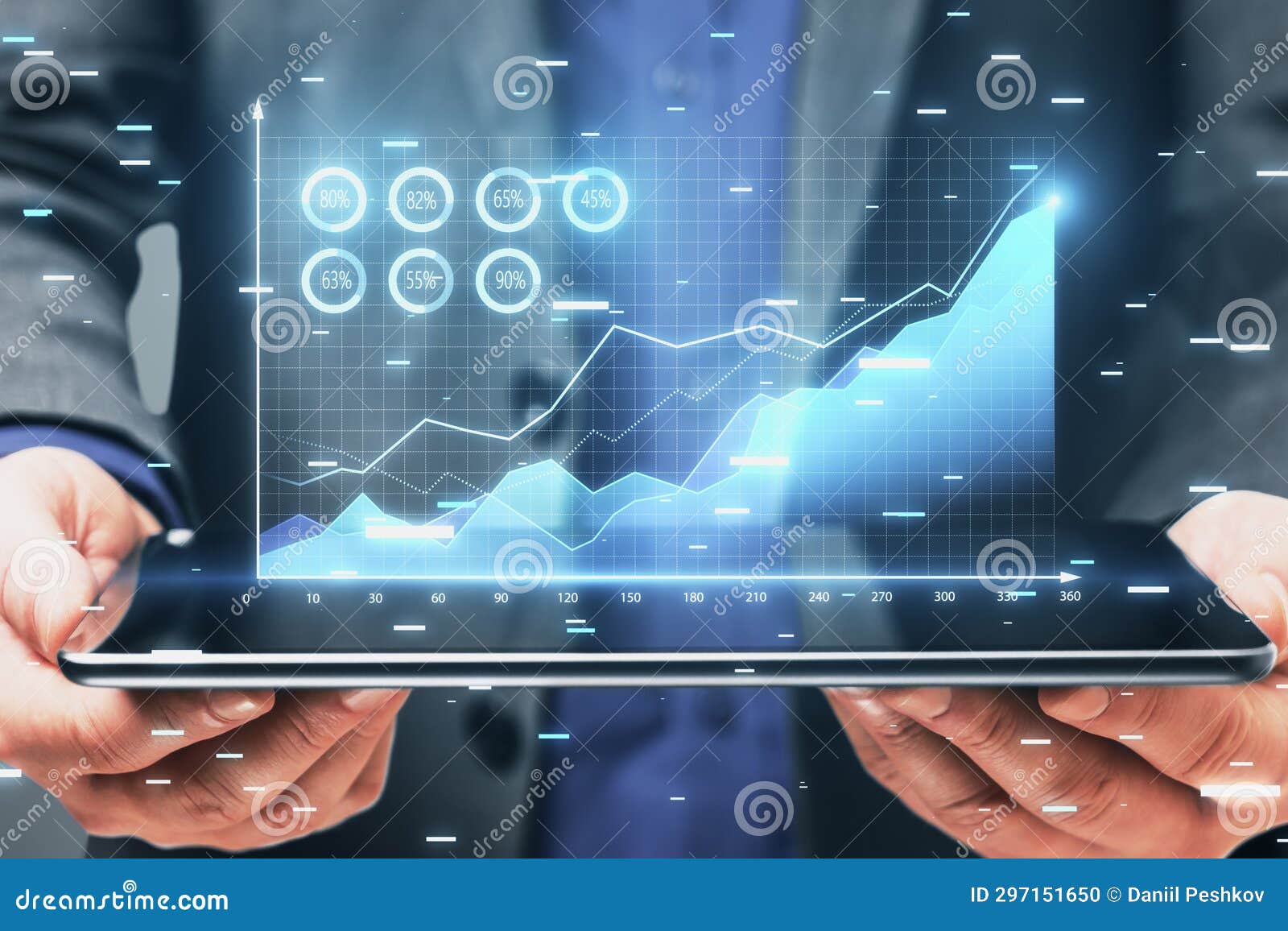 Businessman Analyzing Digital Chart on a Tablet Stock Photo - Image of ...