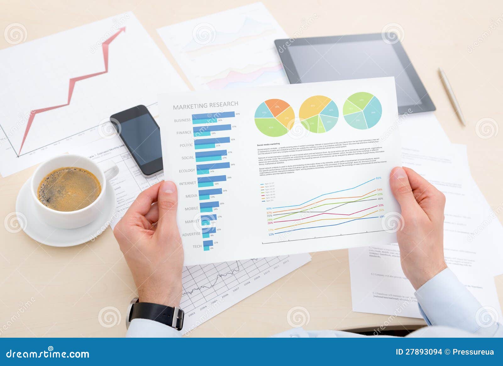Businessman Analyzing Information on the Chart Stock Photo - Image of ...