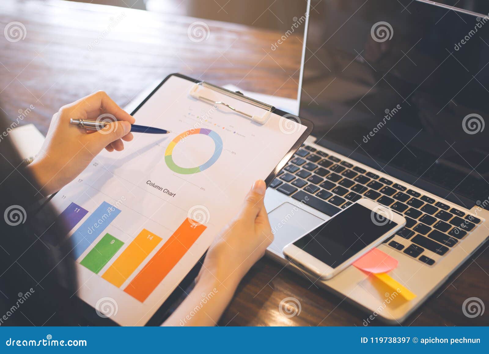 Businessman Analyzing Working Discussing the Charts and Graphs S Stock ...