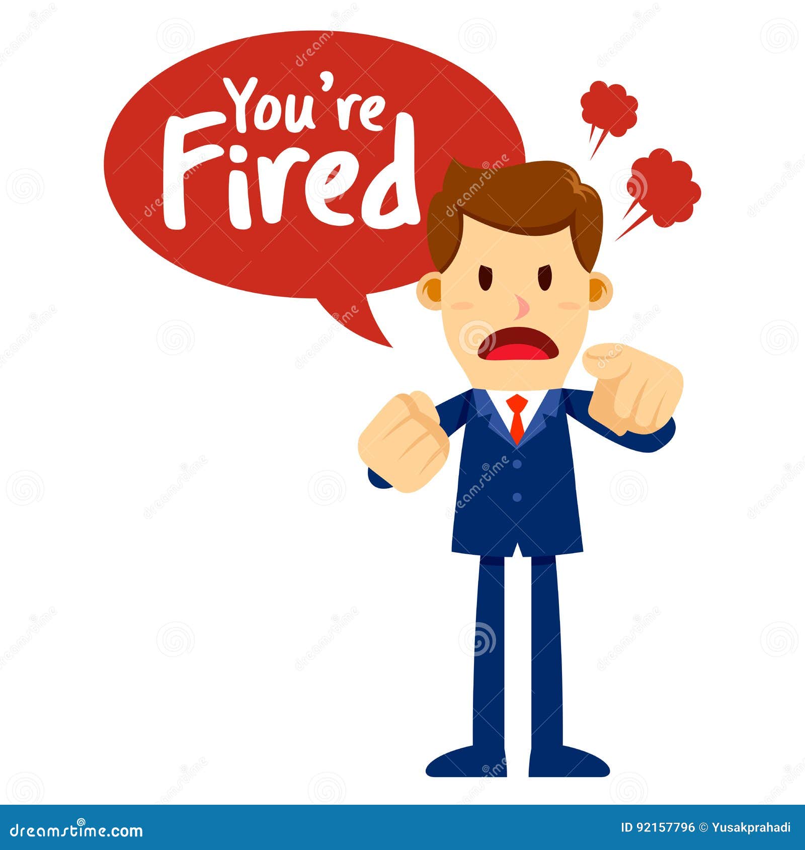 Businessman with Angry Face Saying You are Fired Stock Vector ... Businessman with Angry Face Saying You are Fired Stock Vector ...