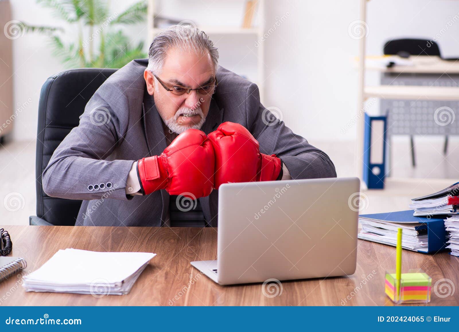 Businessman Angry and Furious at the Workplace Stock Image - Image of ...