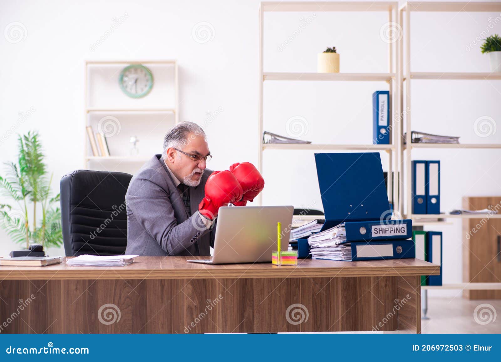 Businessman Angry and Furious at the Workplace Stock Image - Image of ...