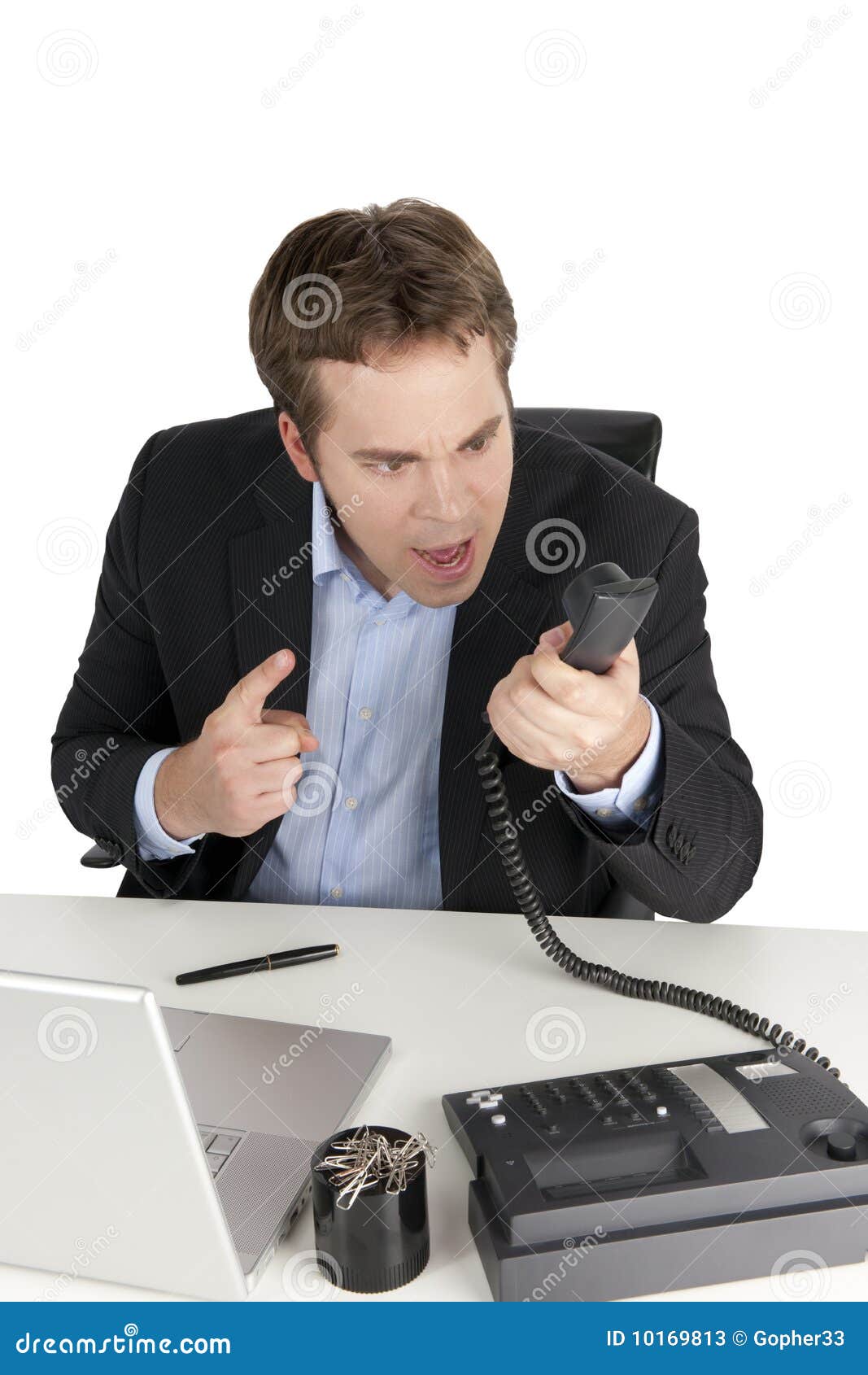 Businessman Angry on the Phone Stock Image - Image of emotional, close ...