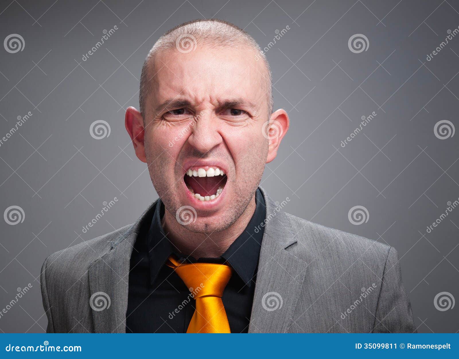 Businessman Angry and Shouting Stock Image - Image of color, camera ...