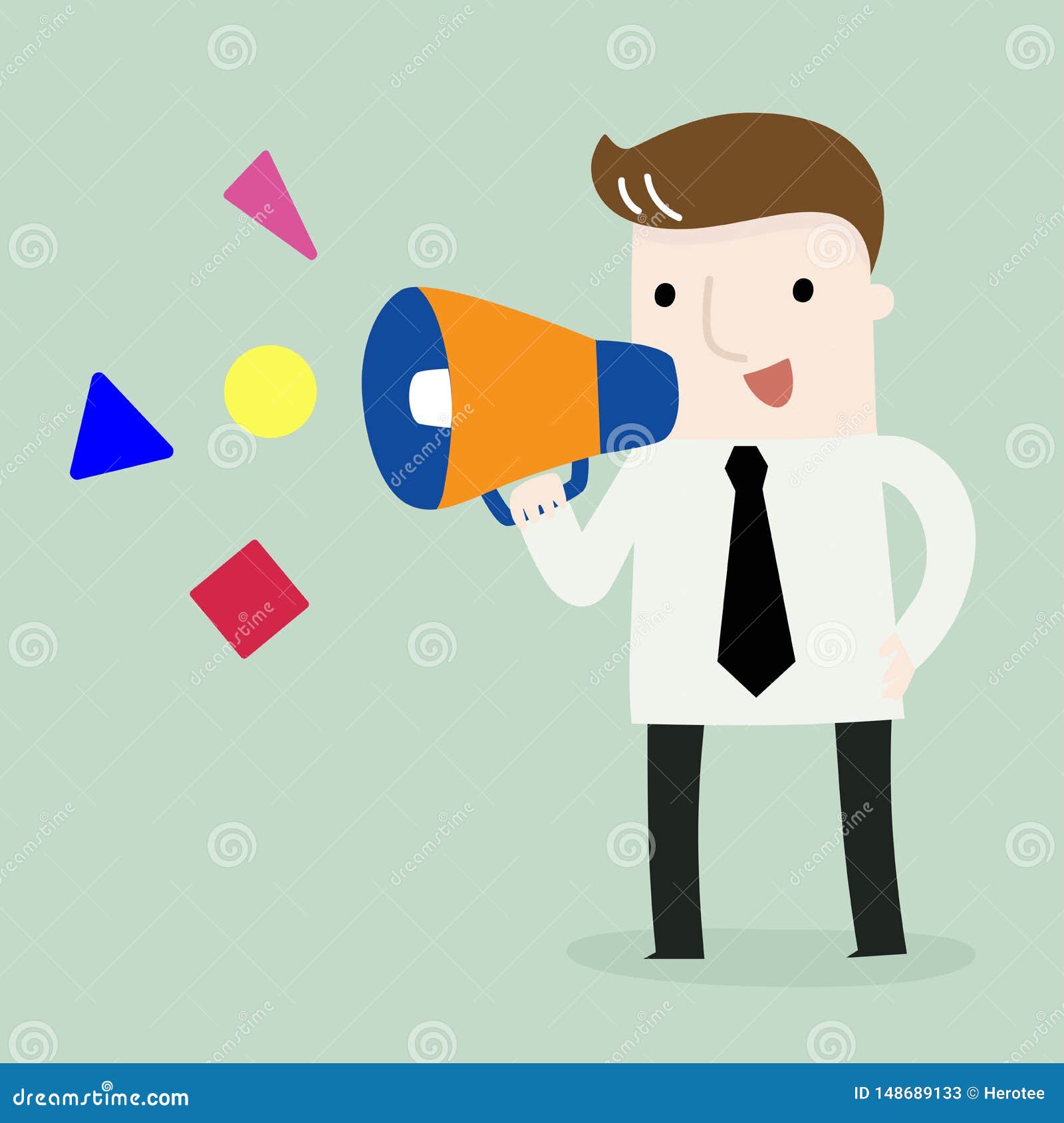 Businessman Announce Concept Vector Stock Vector - Illustration of ...