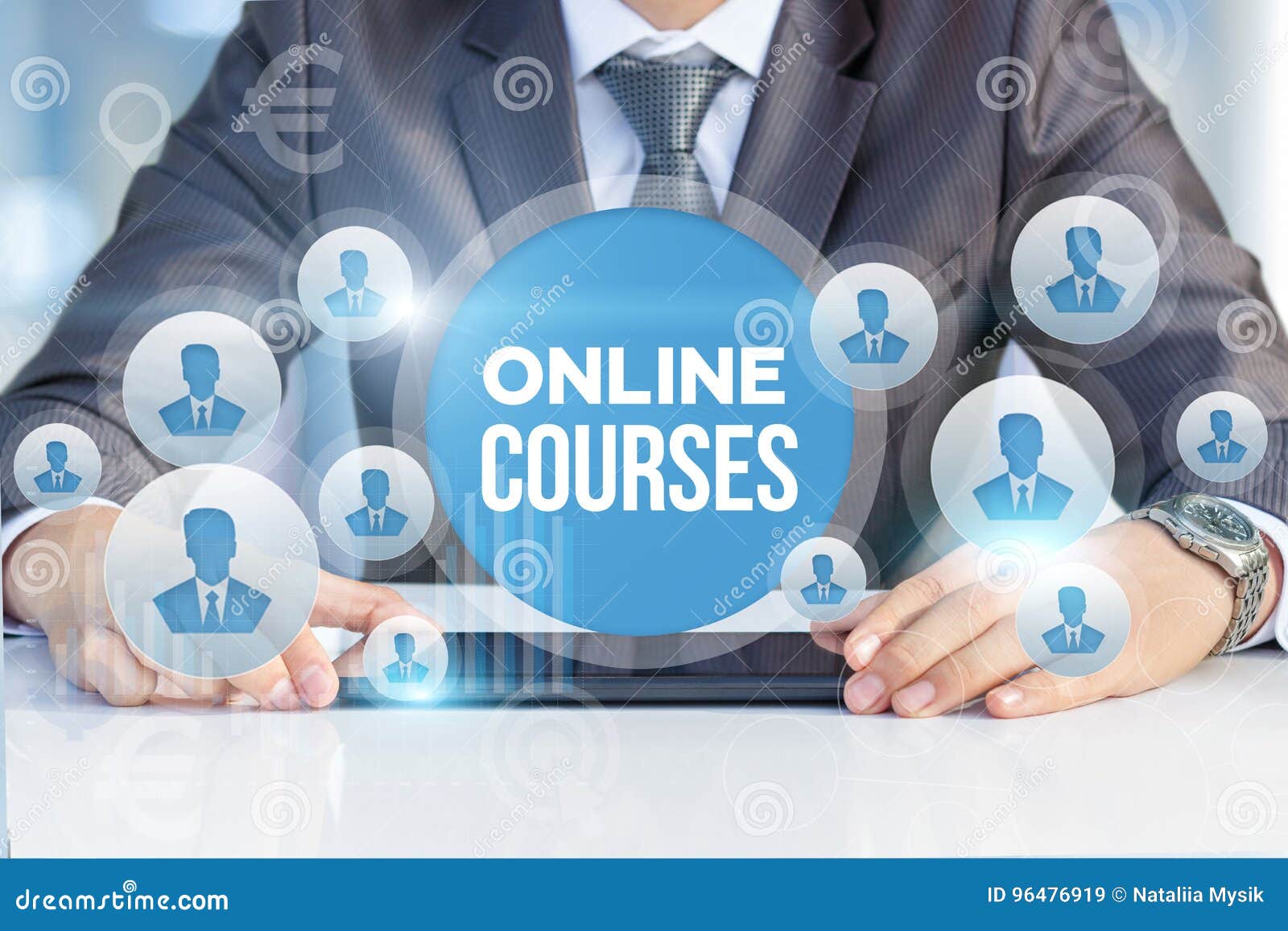 Businessman Announces Online Course . Stock Image - Image of point ...
