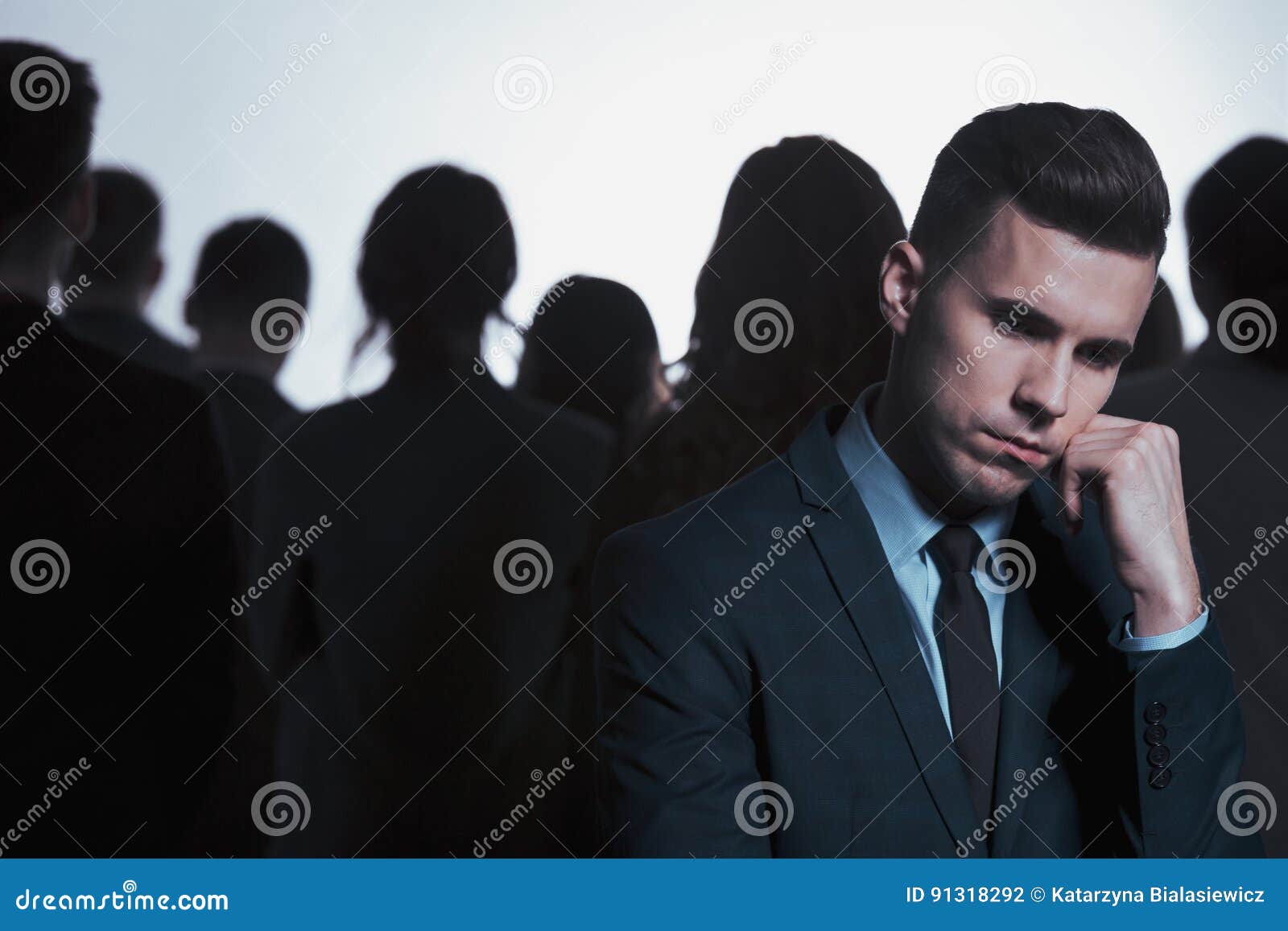 Businessman and Anonymous Crowd Stock Photo - Image of handsome ...