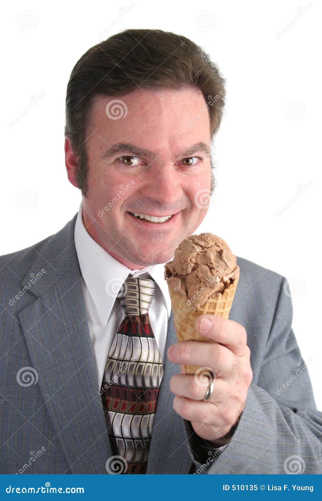 Businessman Anticipating Ice Cream Stock Image - Image of cone ...