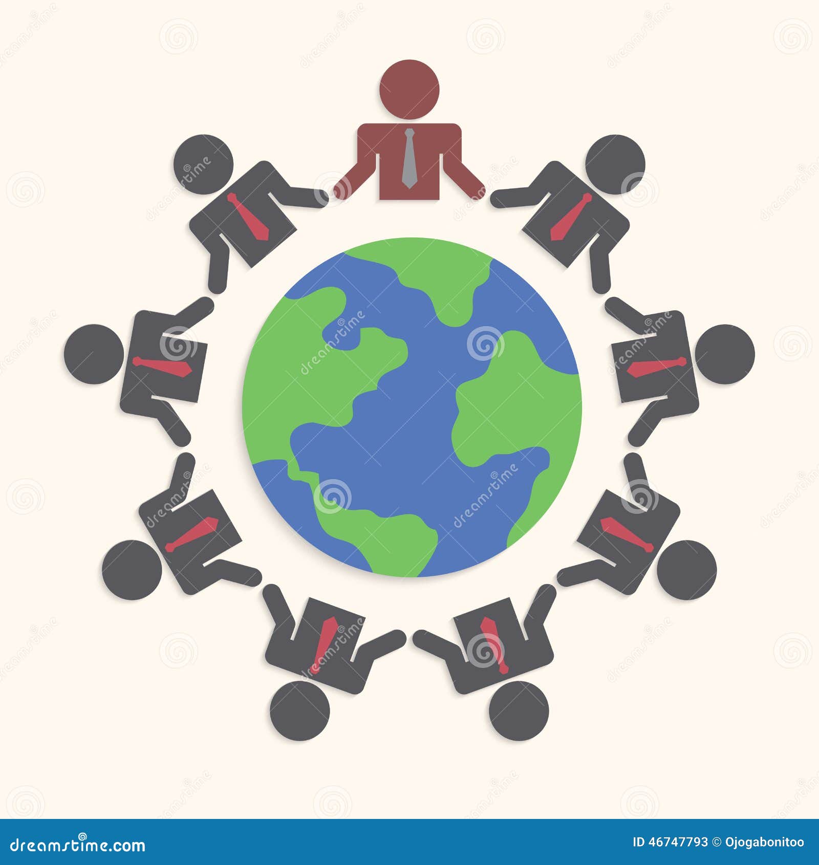 Businessman Around the World, Teamwork Concept Stock Vector ...