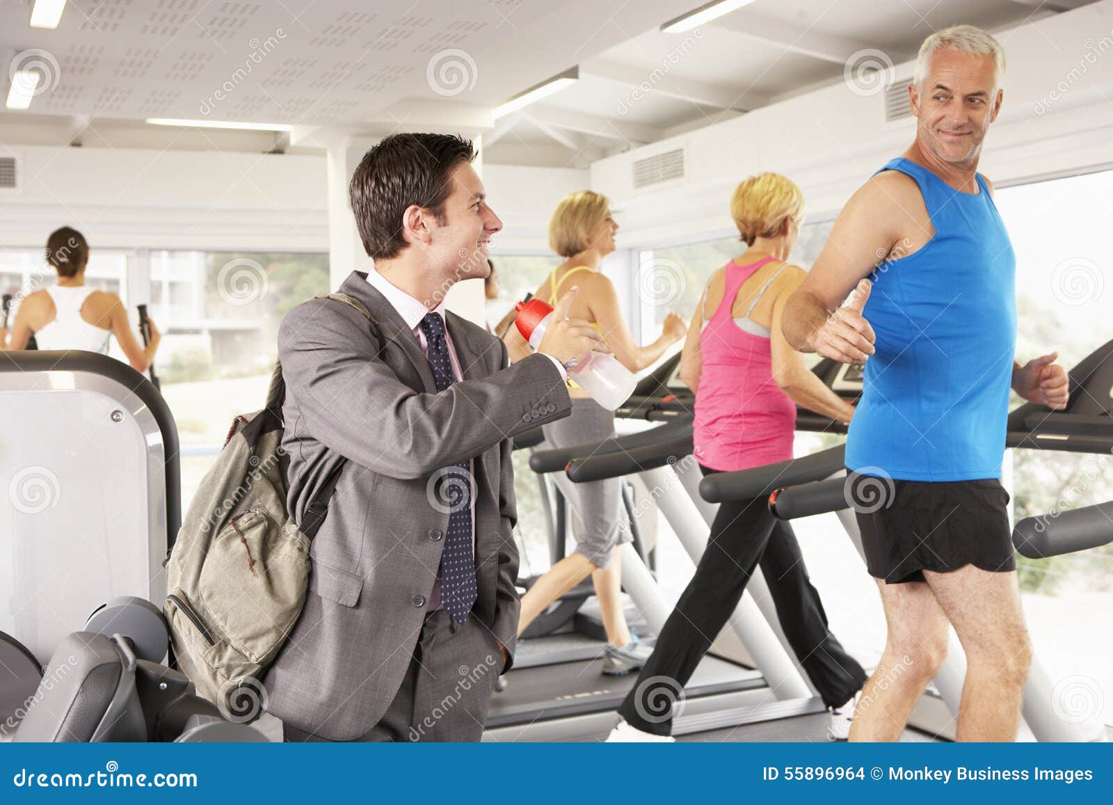 Businessman Arriving at Gym after Work Stock Photo - Image of five ...