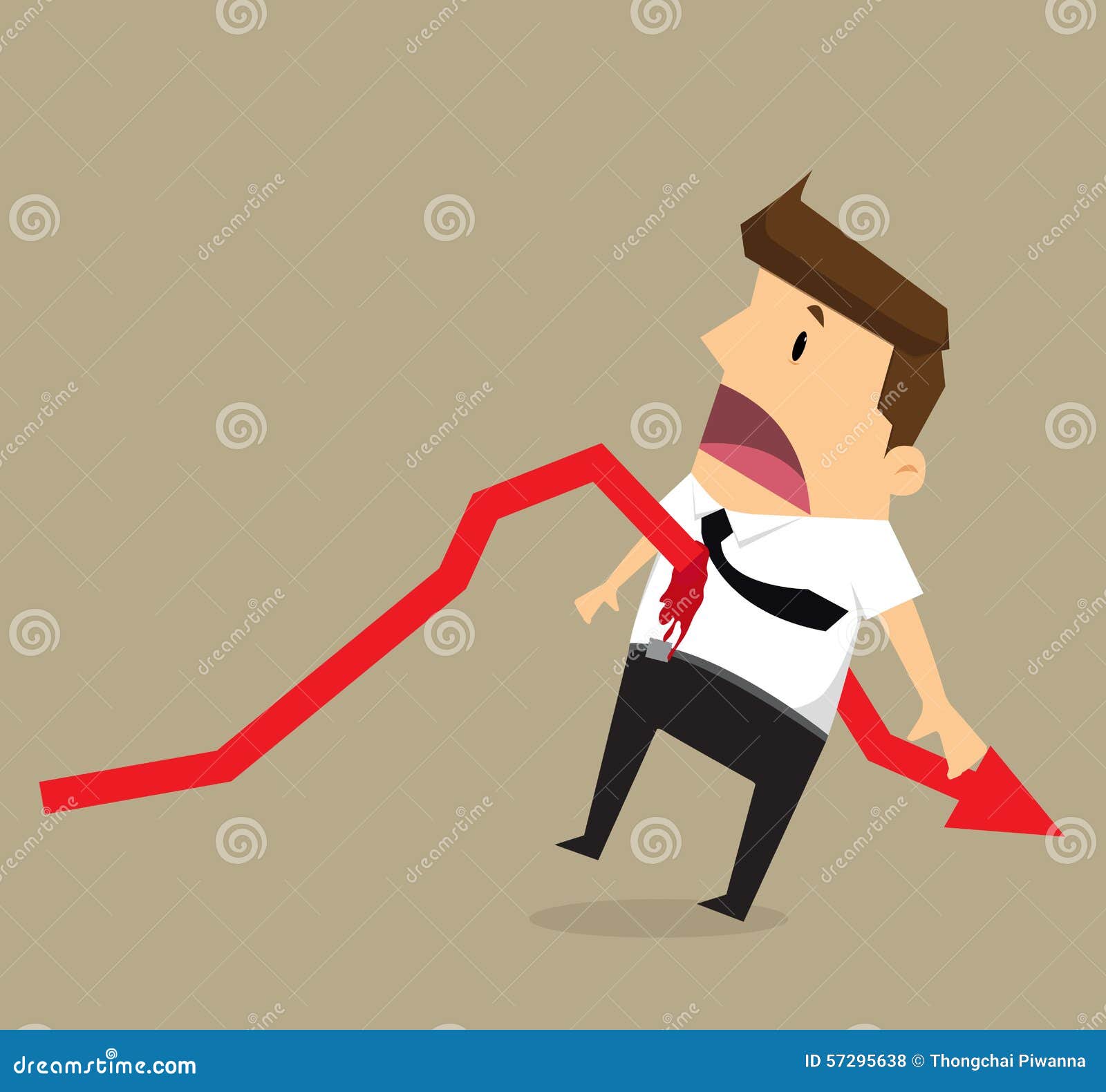 Businessman With Arrow Pricking Another Person, Vector Cartoon Stick ...