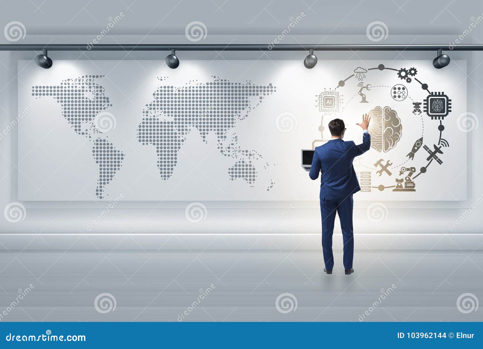 The Businessman in Artificial Intelligence Concept Stock Photo - Image ... The Businessman in Artificial Intelligence Concept Stock Photo - Image ...