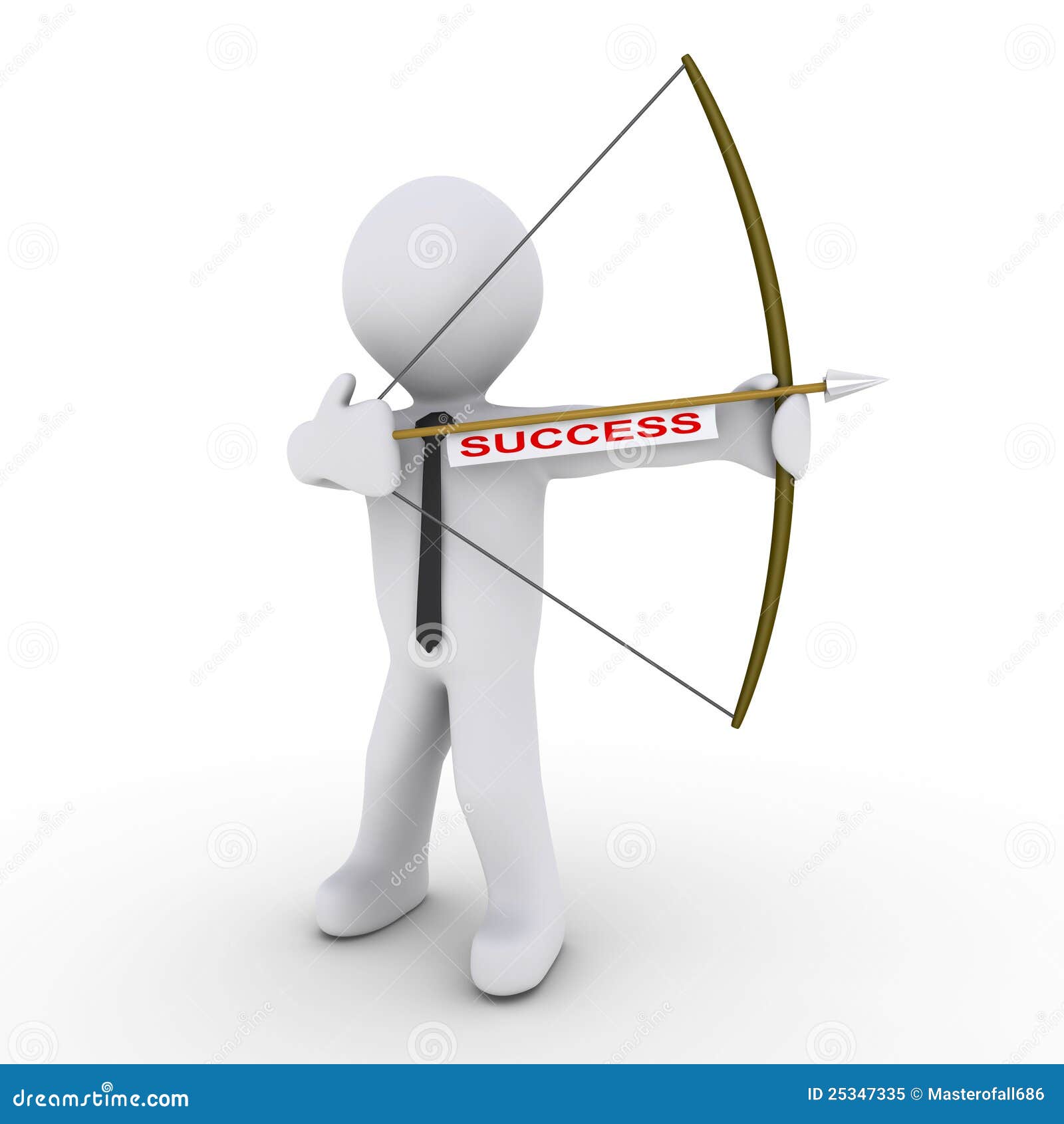Businessman As Archer Using Arrow with Success Tag Stock Illustration ...