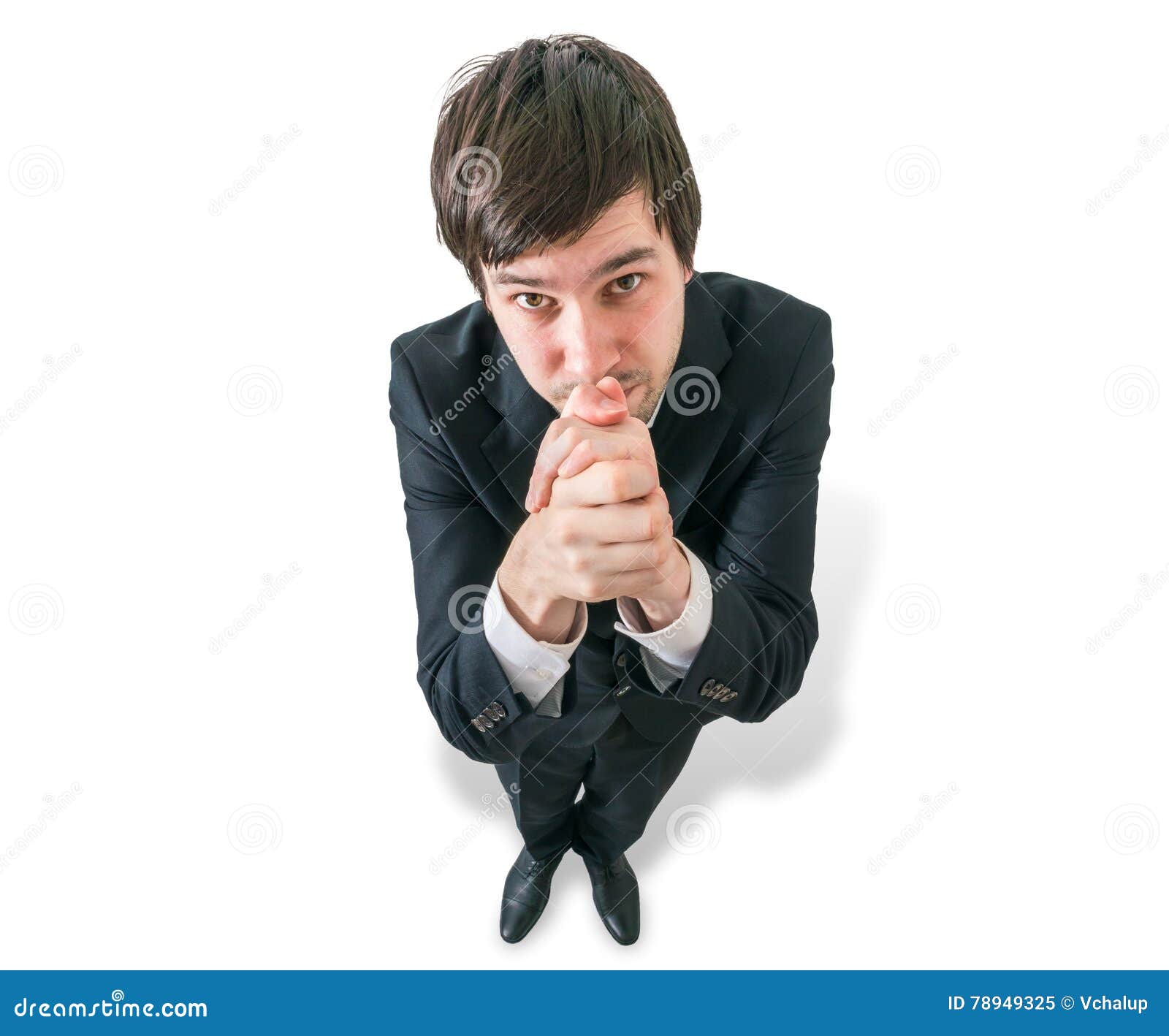 Businessman is Asking for Help or Prying. View from Top Stock Image ...